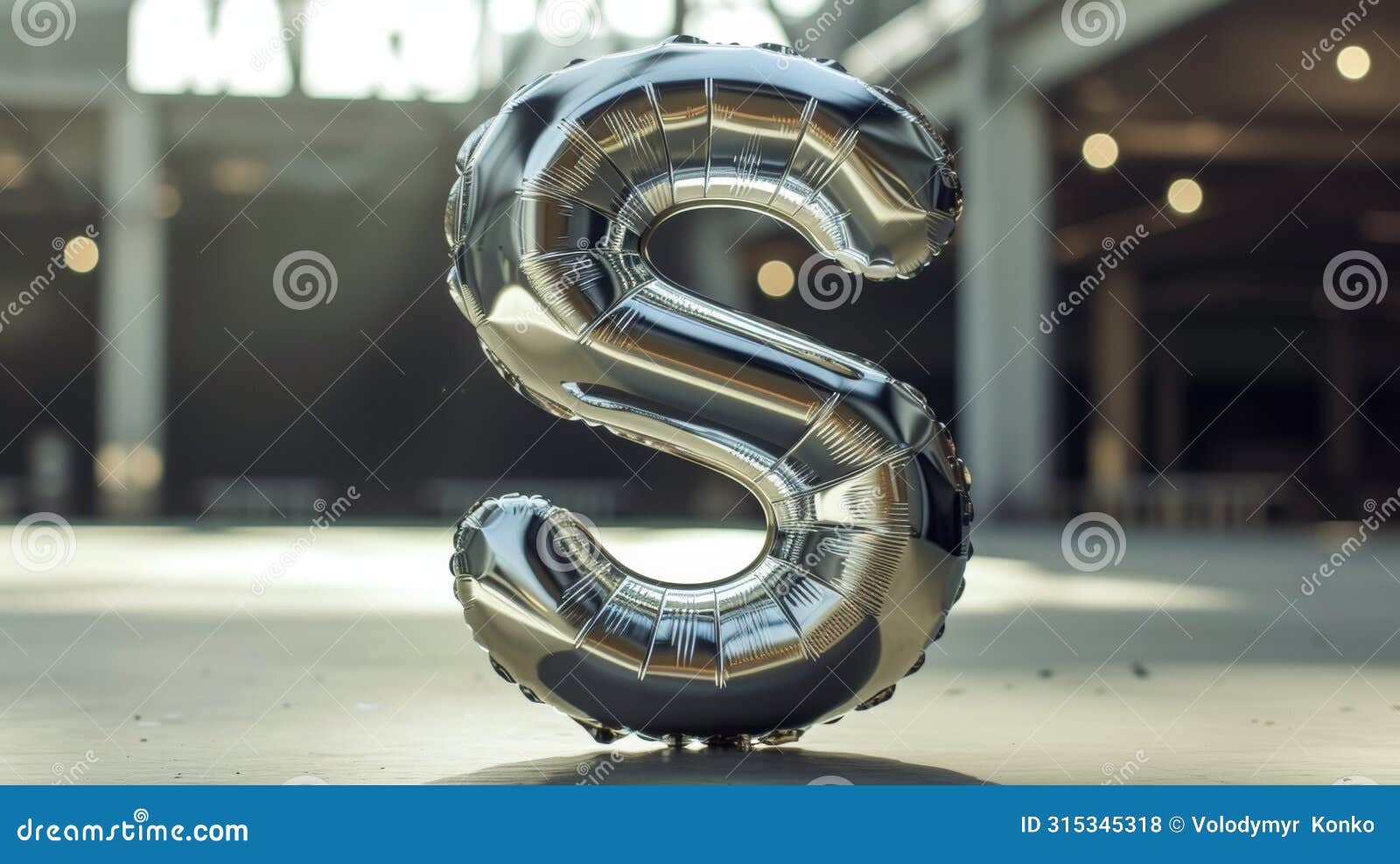 Silver Balloon Shaped Like the Letter S Stock Photo - Image of ...