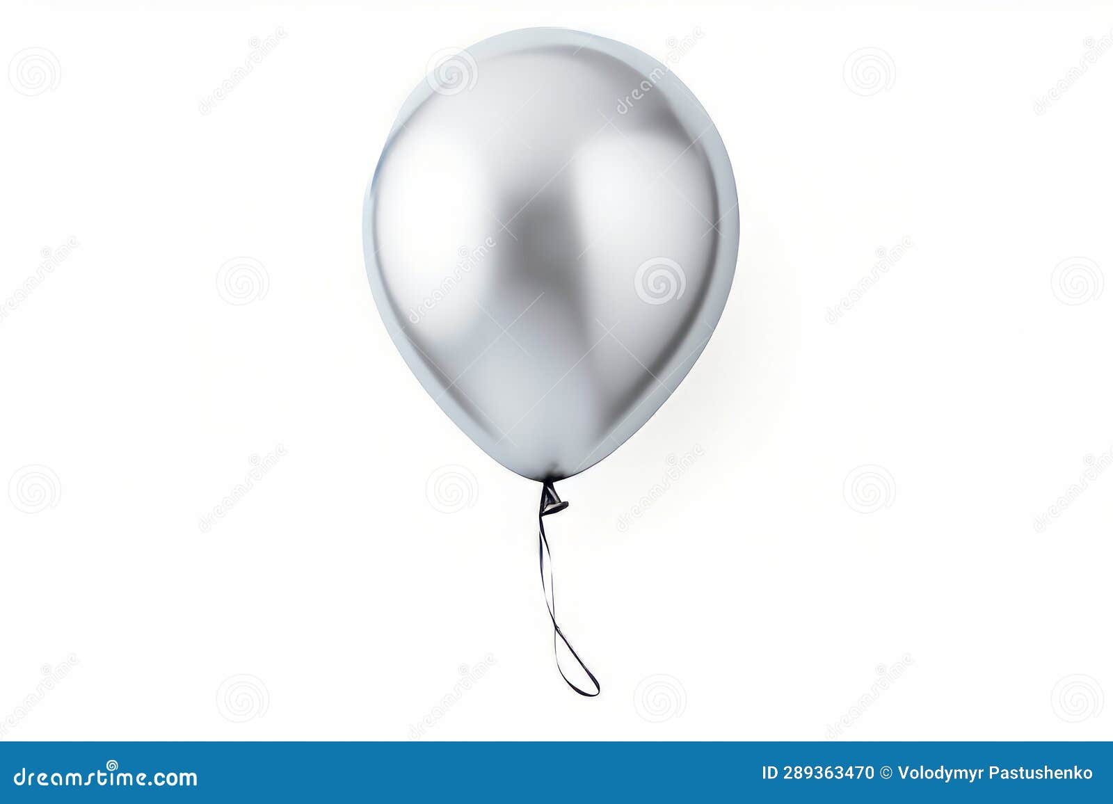 Silver Balloon with String Attached To it S End. Generative AI Stock ...