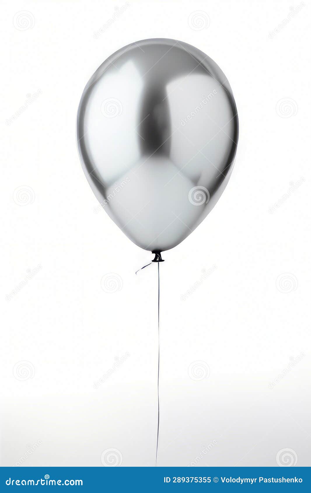 Silver Balloon with String Attached To it S End. Generative AI Stock ...