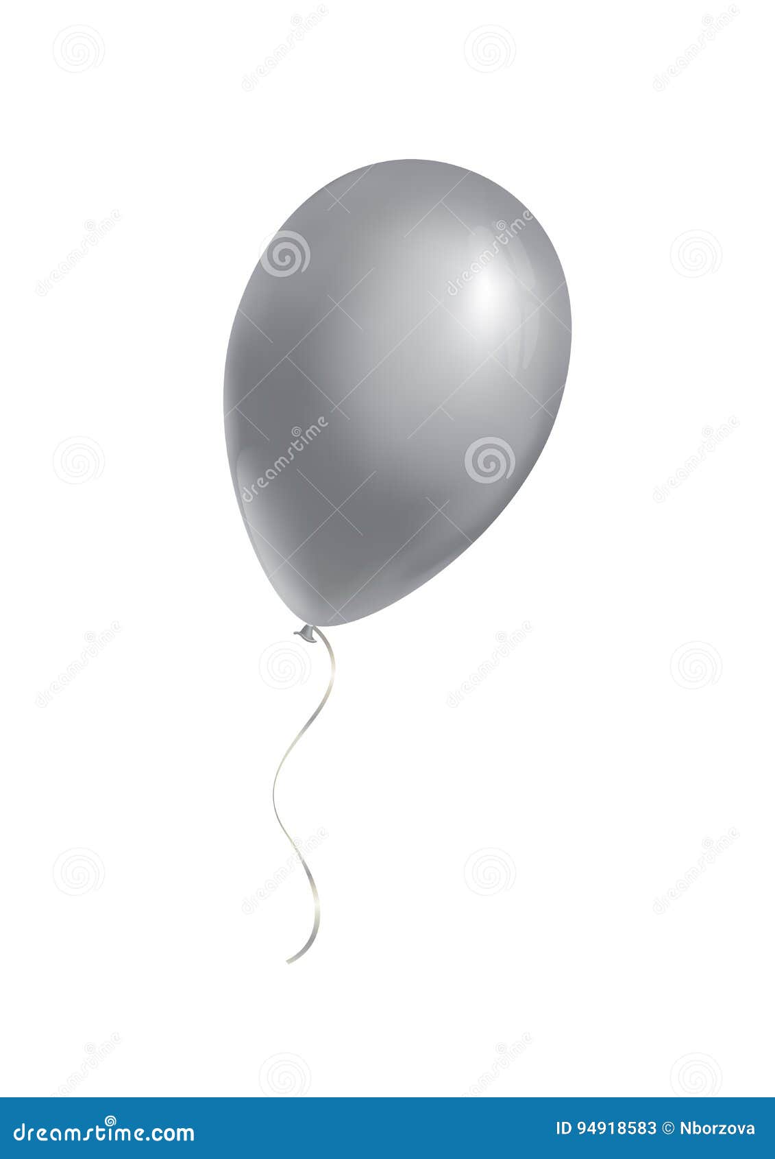 Silver balloon stock vector. Illustration of greeting - 94918583
