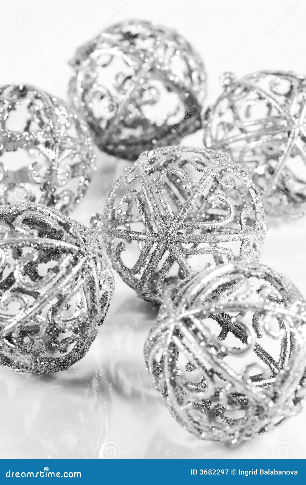 Silver Balls on White Background Stock Image - Image of celebrate ...
