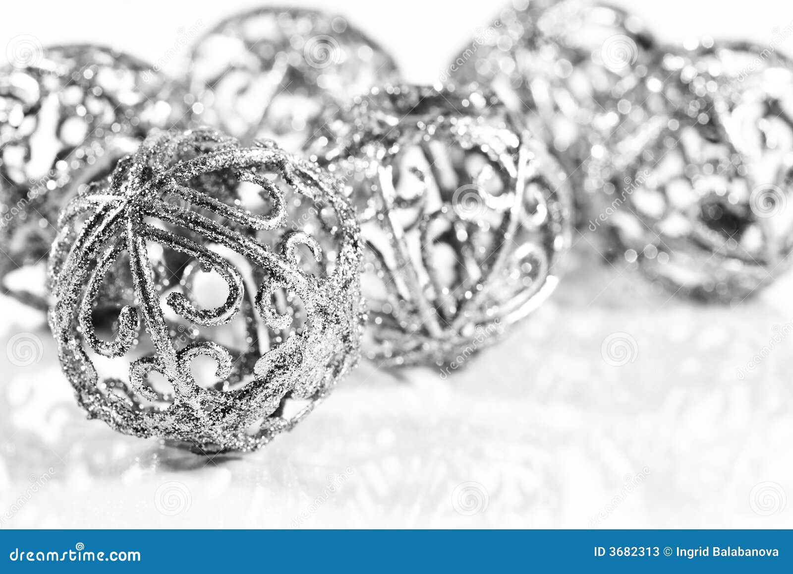 Silver Balls on White Background Stock Image - Image of colorful, merry ...