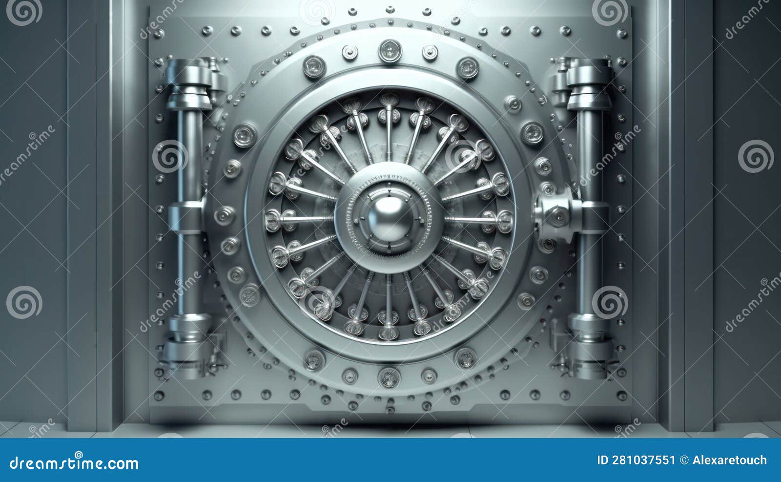Silver bank vault front stock illustration. Illustration of safe ...