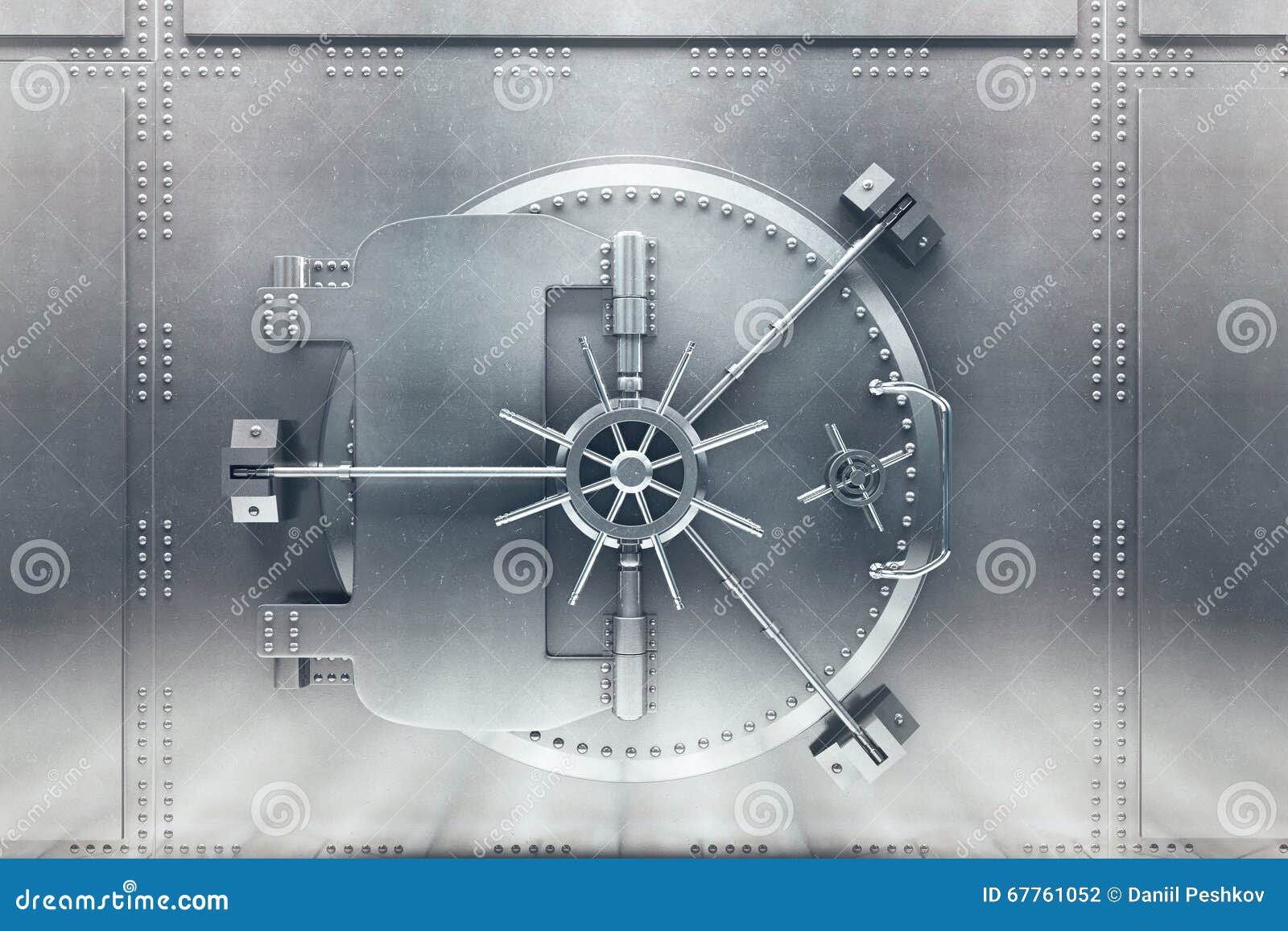 Silver bank vault front stock illustration. Illustration of mechanism ...