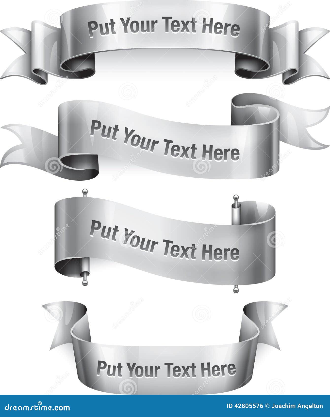 Silver banners stock vector. Illustration of silver, four - 42805576