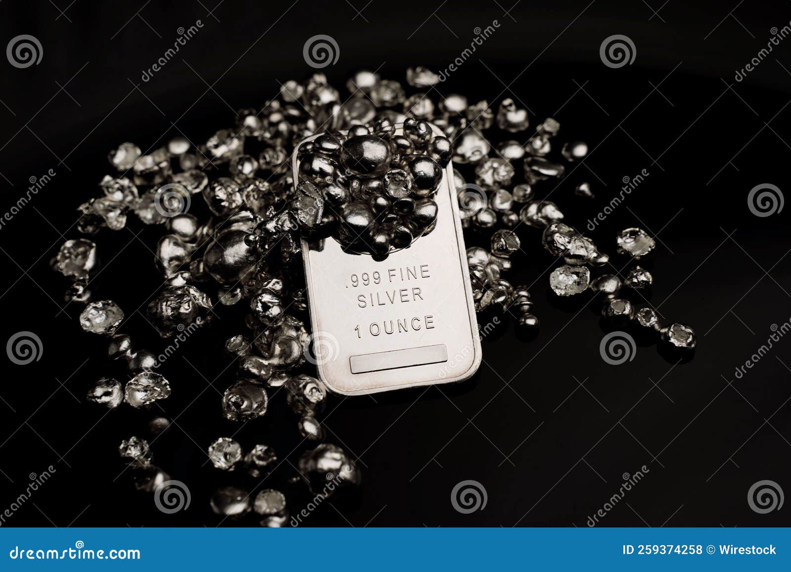 Silver Bar Silver Shots 999 Pure Precious Metal Stock Photo - Image of ...