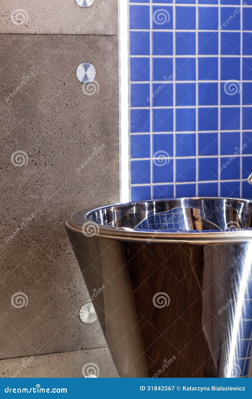 Silver basin in bathroom stock image. Image of closeup - 31842567
