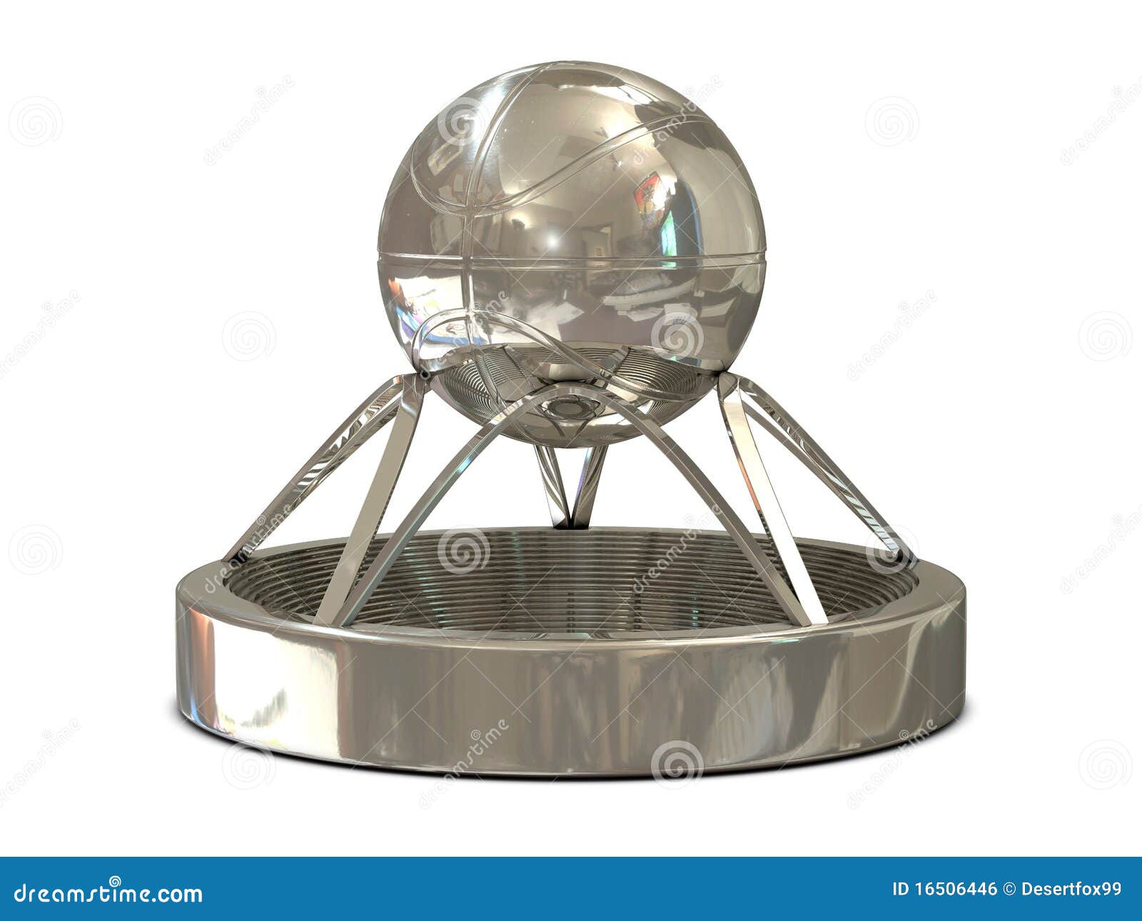 Silver Basketball Trophy with Ball and Stadium Stock Illustration ...
