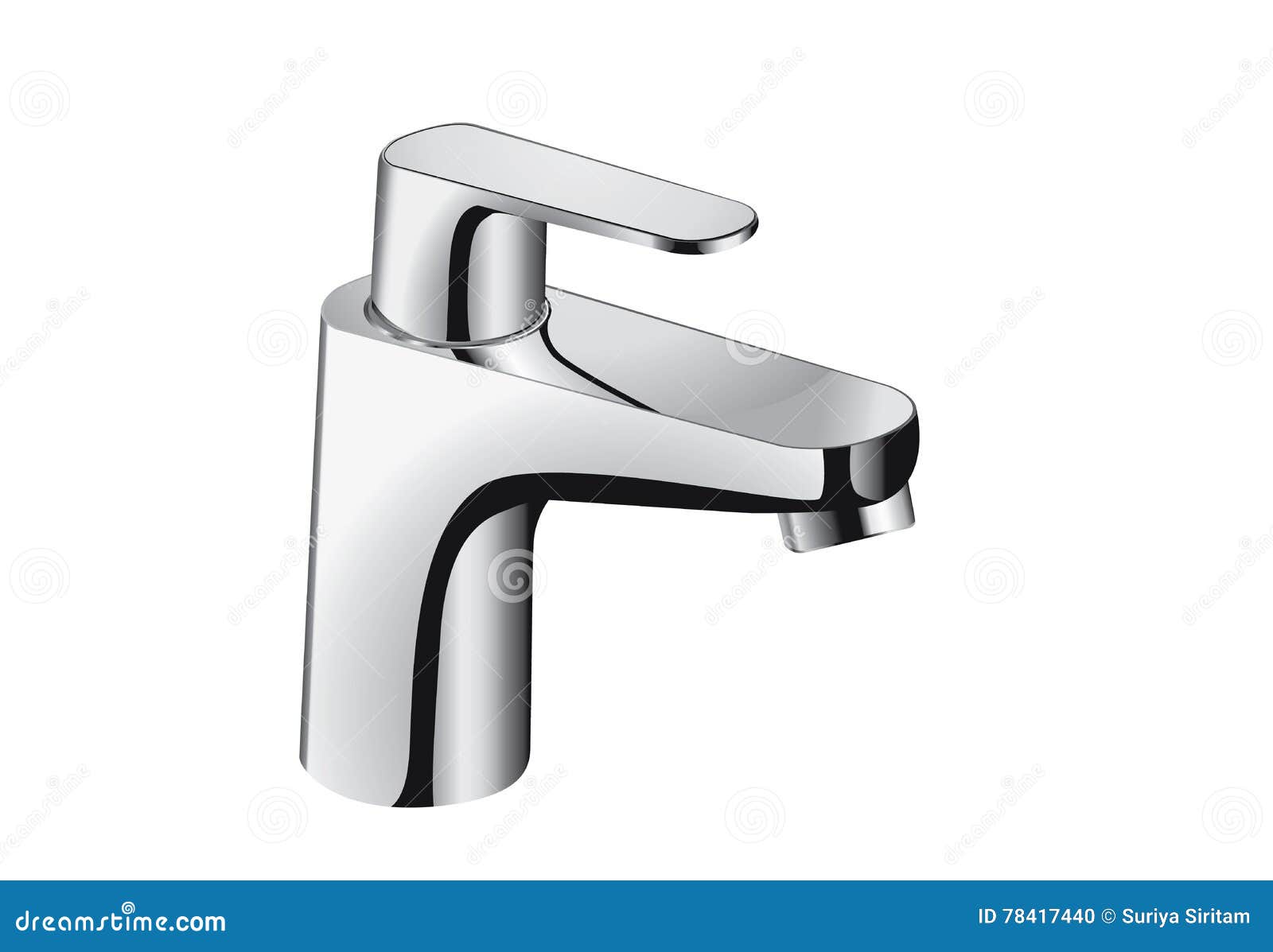 Silver bathroom faucet. stock vector. Illustration of hydrant - 78417440