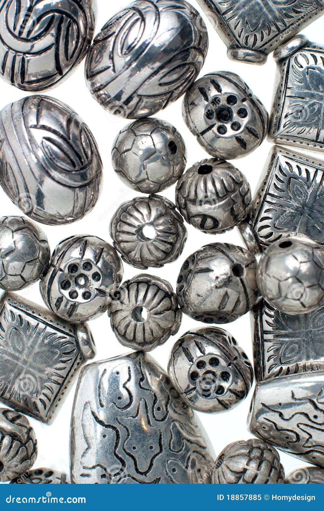 Silver beads stock image. Image of product, jewelry, silver - 18857885