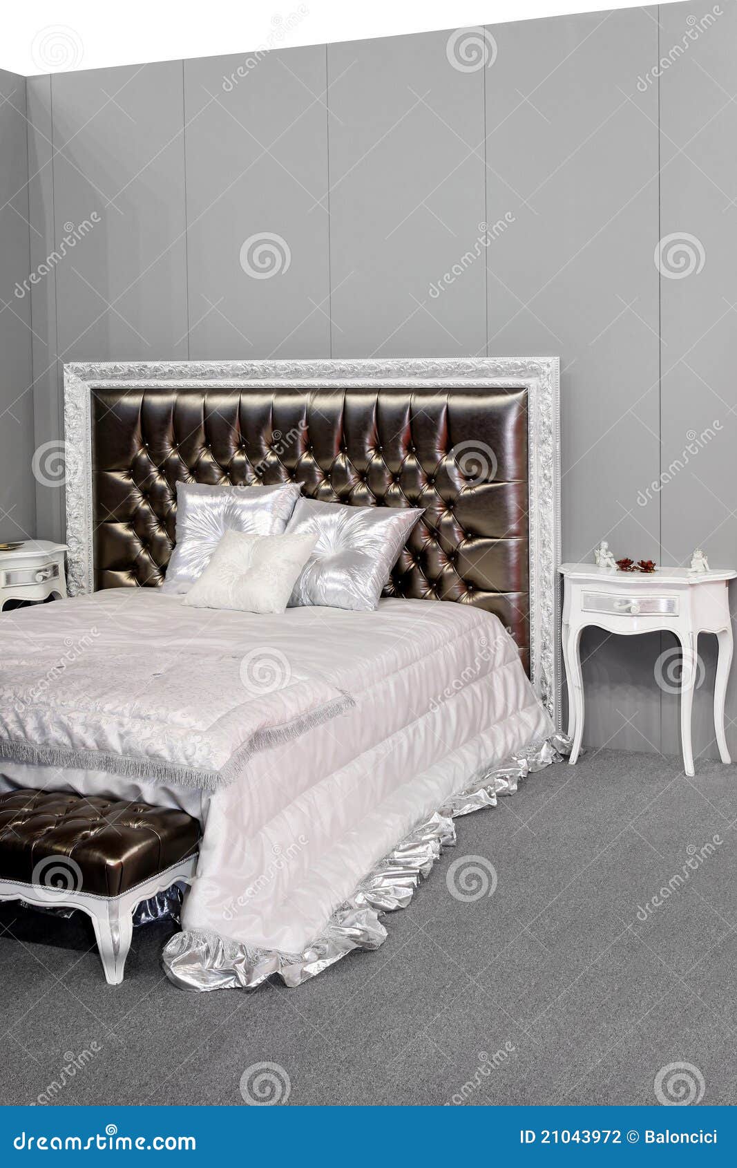 Silver bedroom stock photo. Image of indoors, interior - 21043972