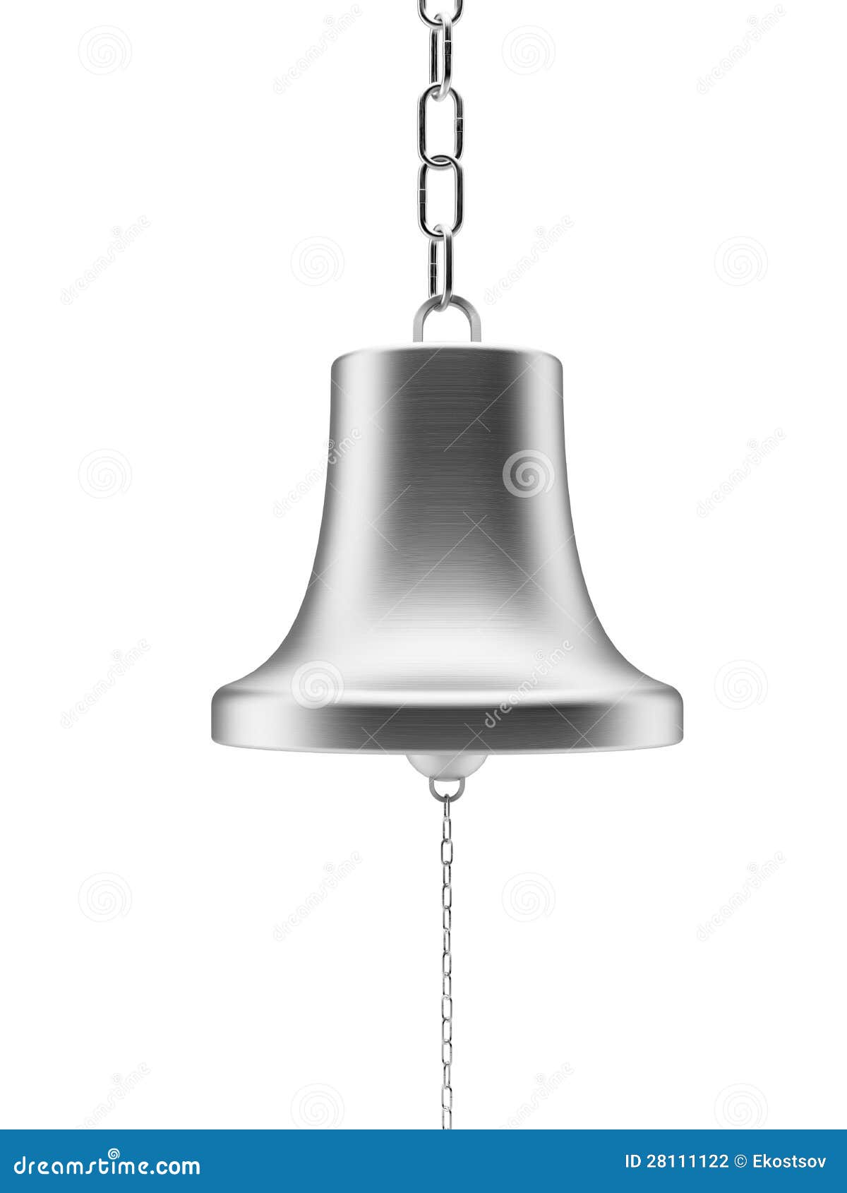 Silver bell with chain stock illustration. Illustration of isolated ...