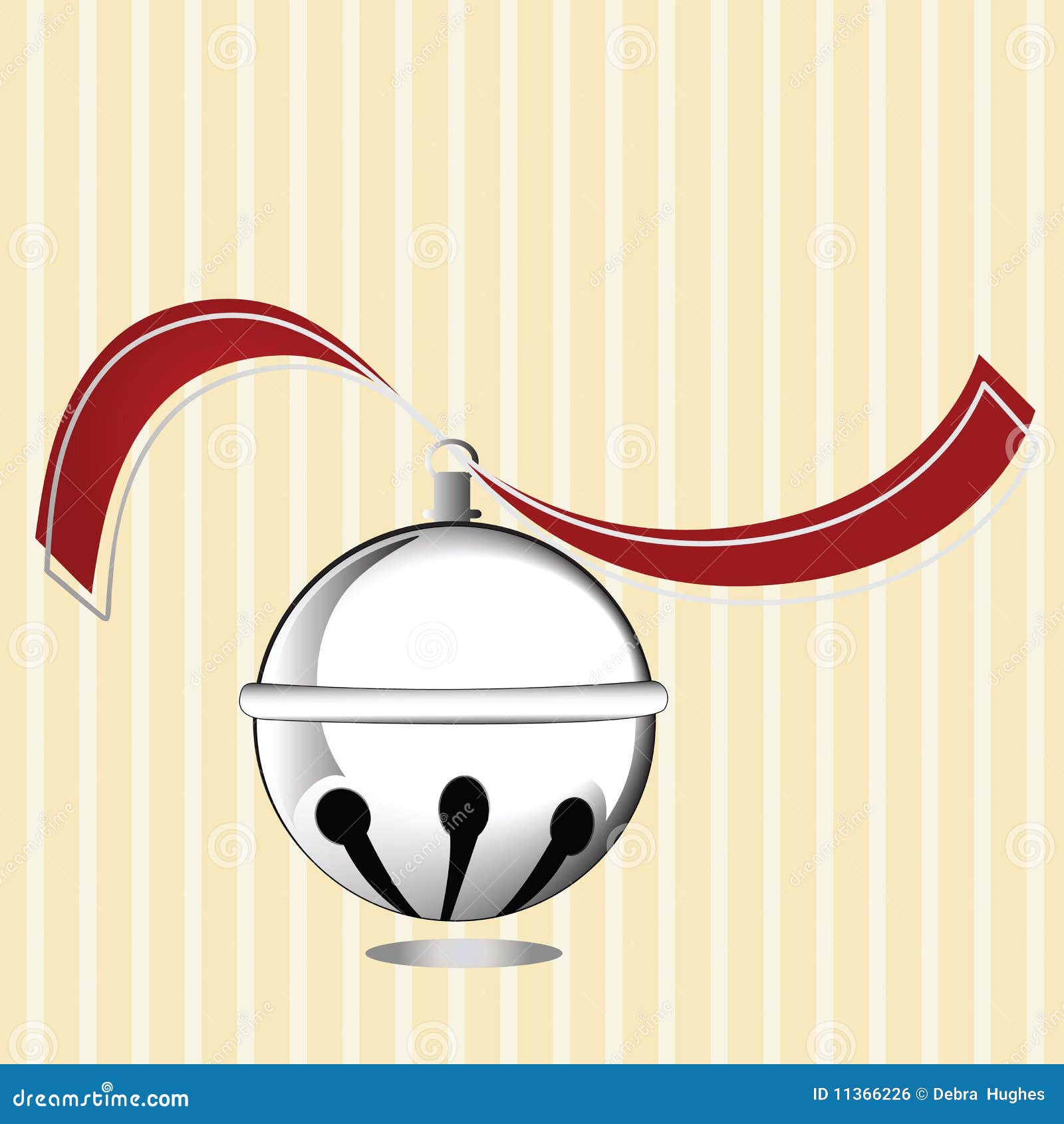 Silver Bell with ribbon stock vector. Illustration of beautiful - 11366226