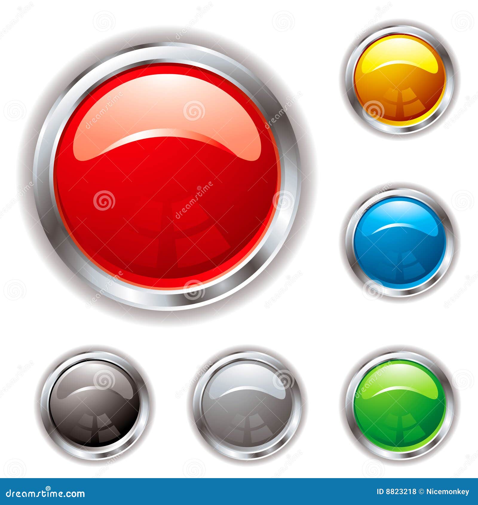 Silver bevel gel button stock vector. Illustration of design - 8823218