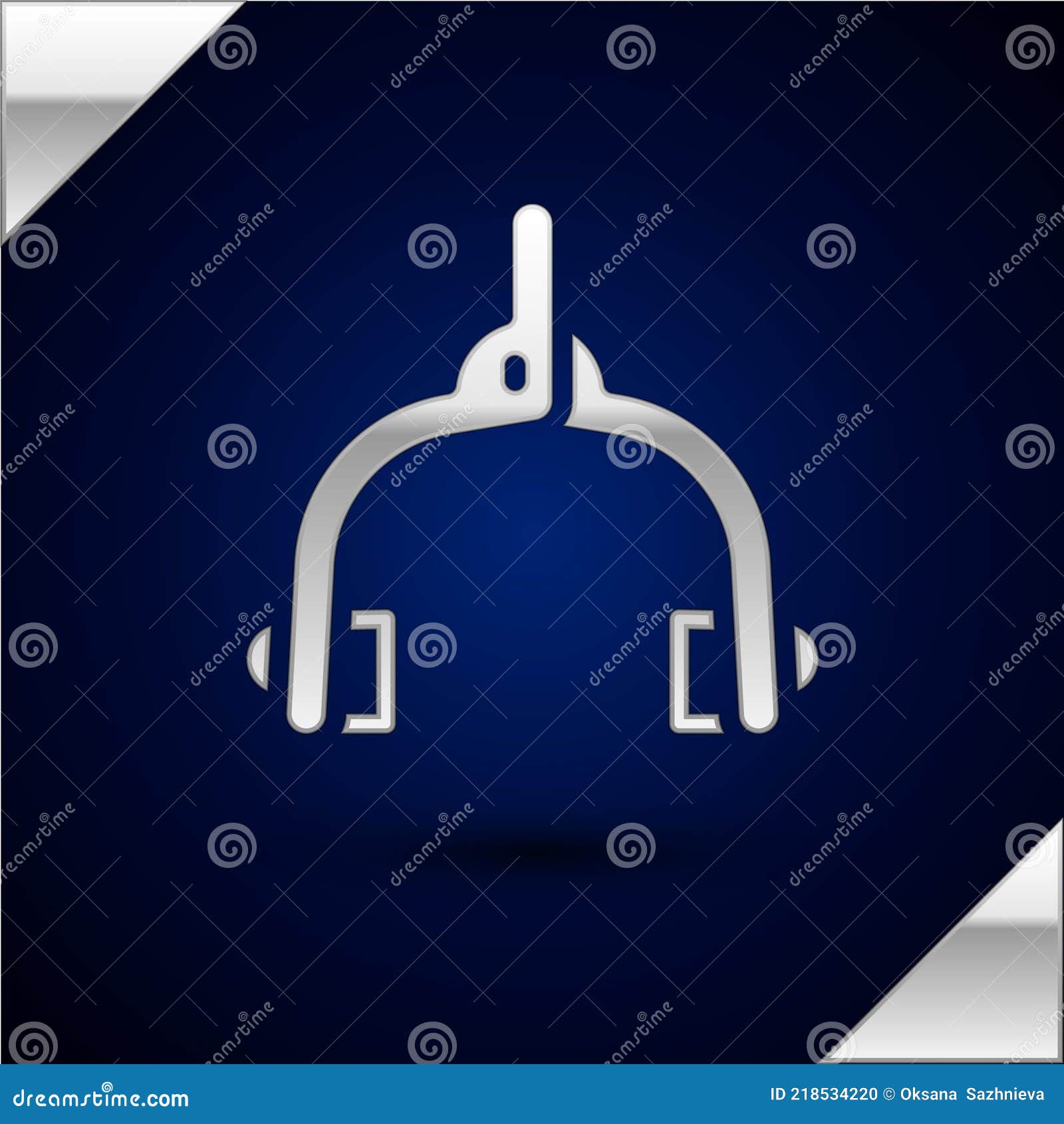 Silver Bicycle Brake Calipers Dual Pivot Icon Isolated on Dark Blue ...