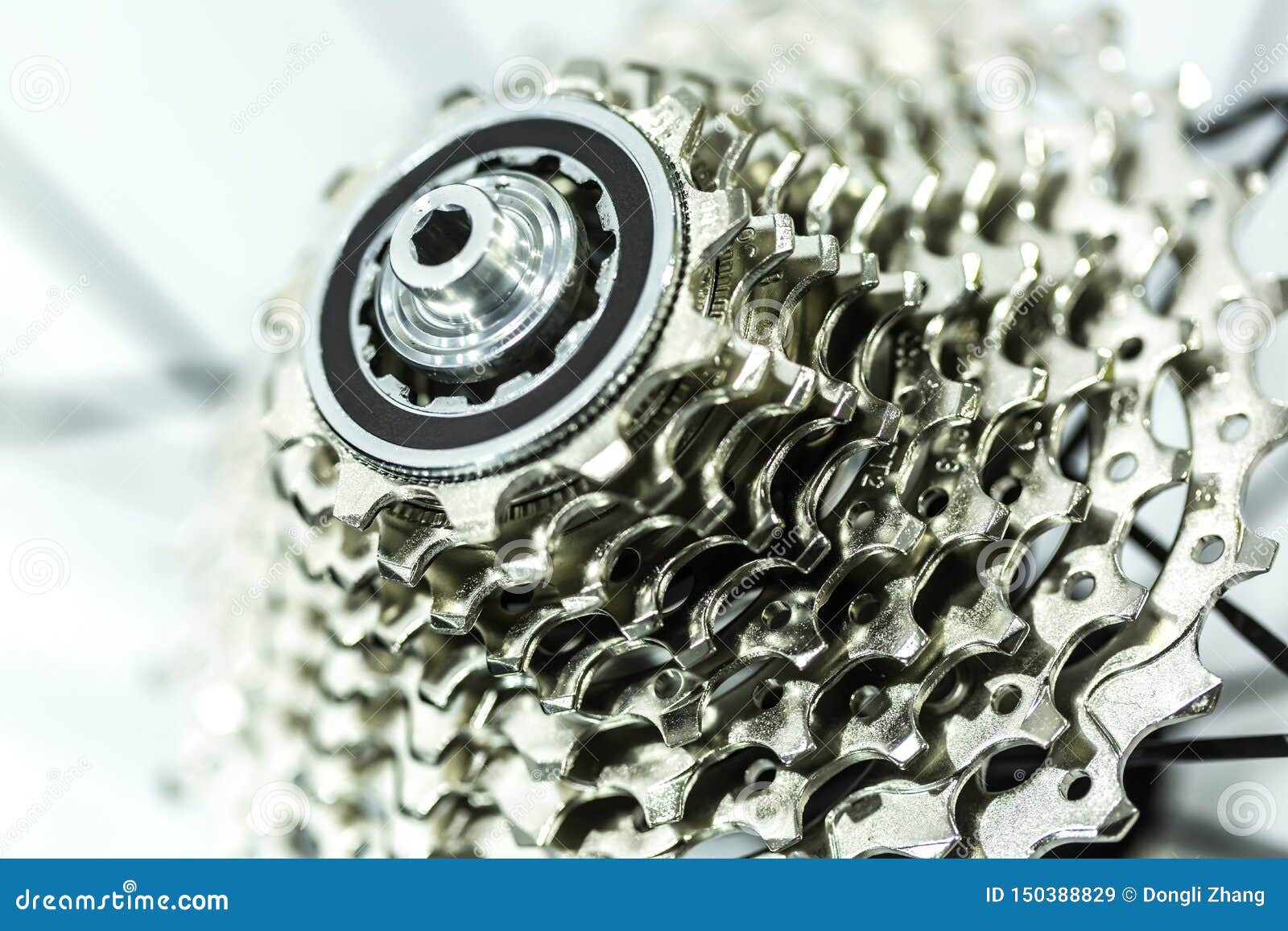 Silver Bicycle Speed Change Gear Closeup Macro View Stock Image - Image ...