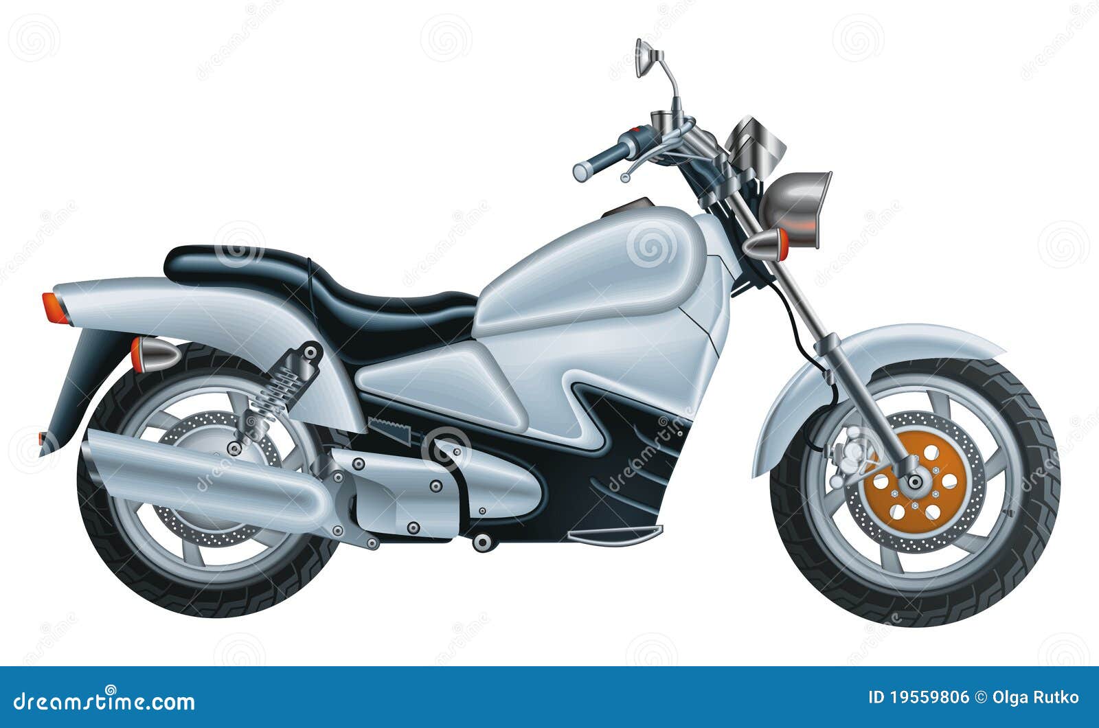 Silver Bike stock vector. Illustration of design, country - 19559806