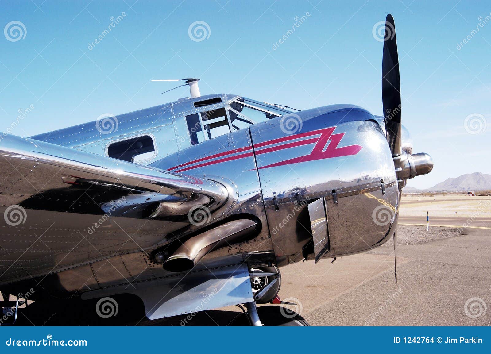 Silver Bird 1 stock photo. Image of final, engines, airfield - 1242764