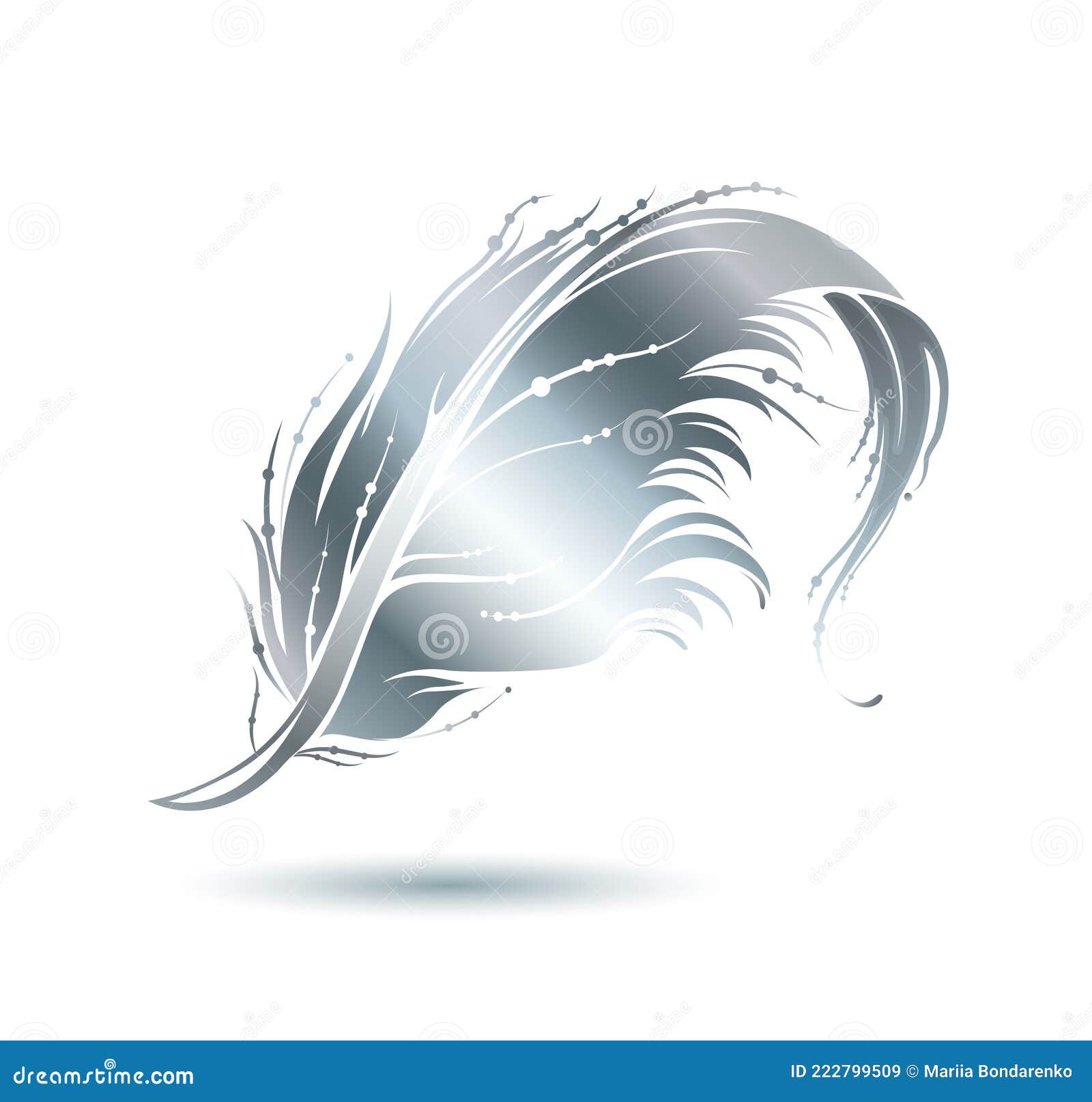Silver bird feather icon stock vector. Illustration of eagle - 222799509
