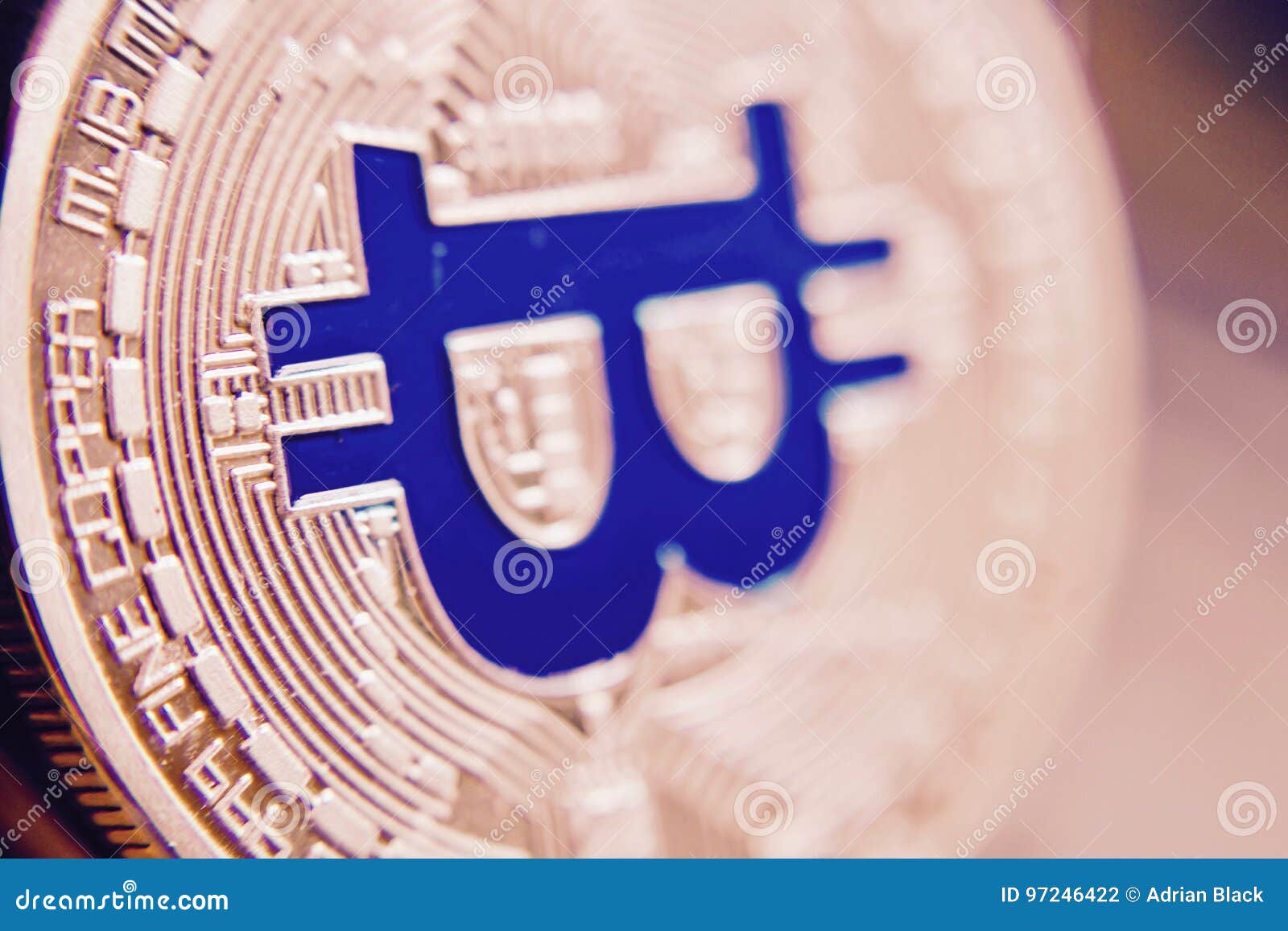 Silver bitcoin coin stock photo. Image of silver, satoshi - 97246422