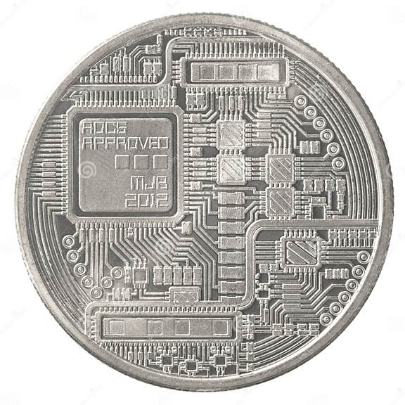 Silver bitcoin stock photo. Image of cash, financial - 58578486