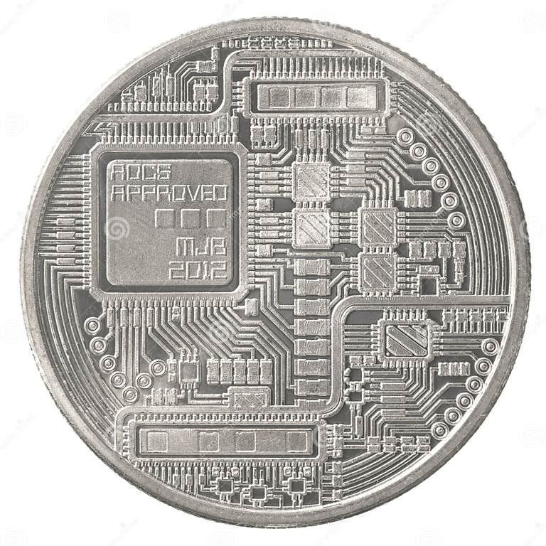 Silver bitcoin stock photo. Image of cash, financial - 58578486