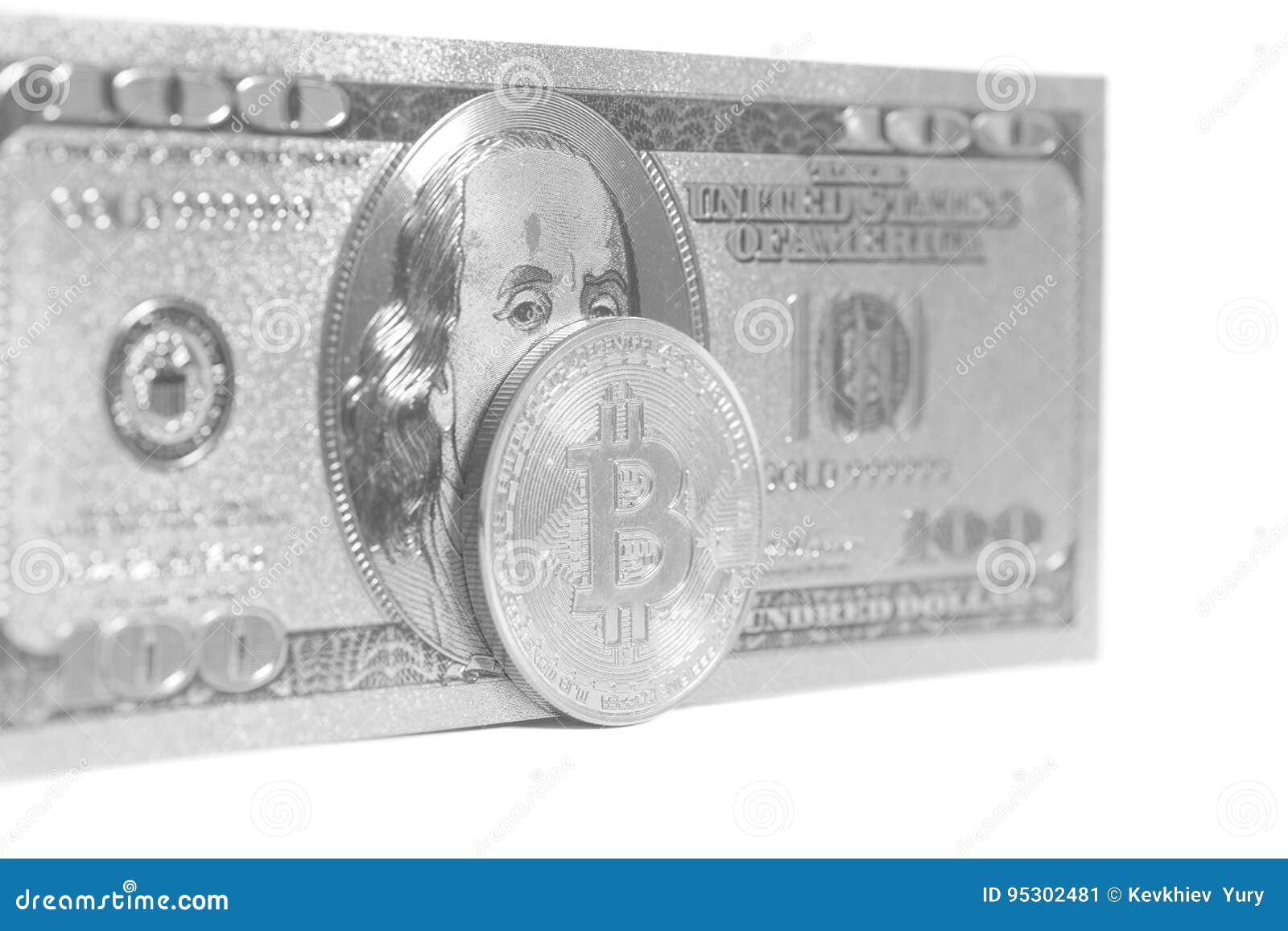 Silver bitcoins with U.S stock image. Image of banking - 95302481