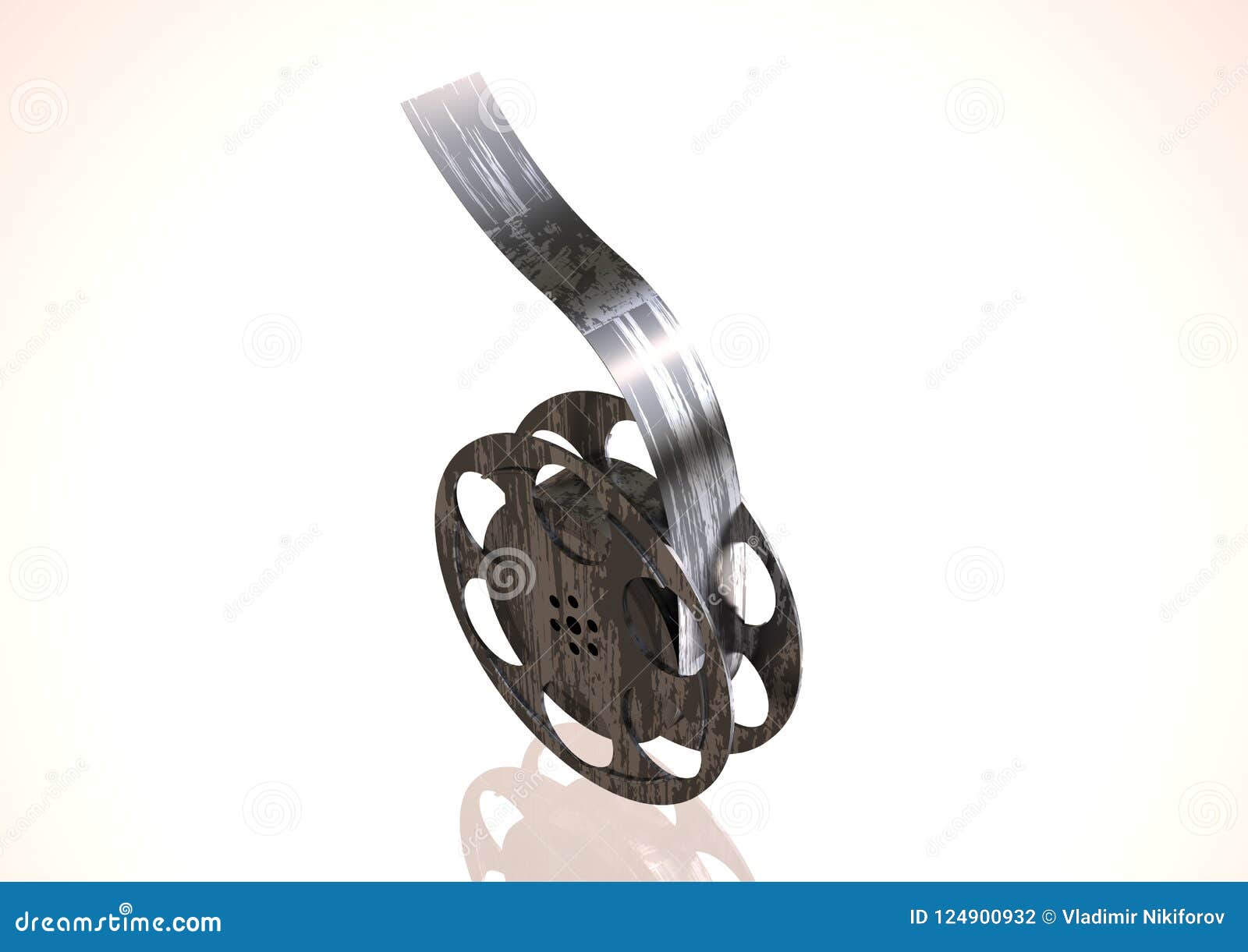 Silver and Black Film on a White Stock Illustration - Illustration of ...