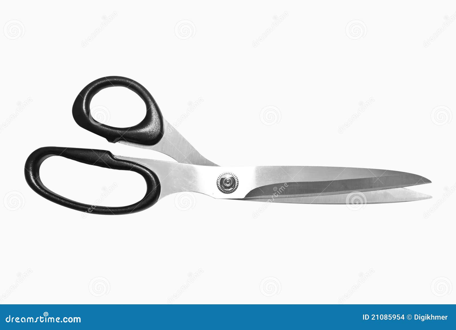 Silver Black Scissors Isolated on White Stock Photo - Image of dotted ...