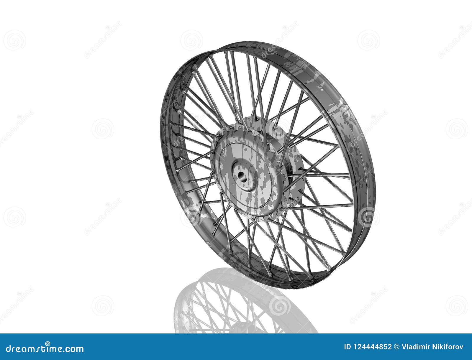 Silver and Black Wheel on a White Stock Illustration - Illustration of ...