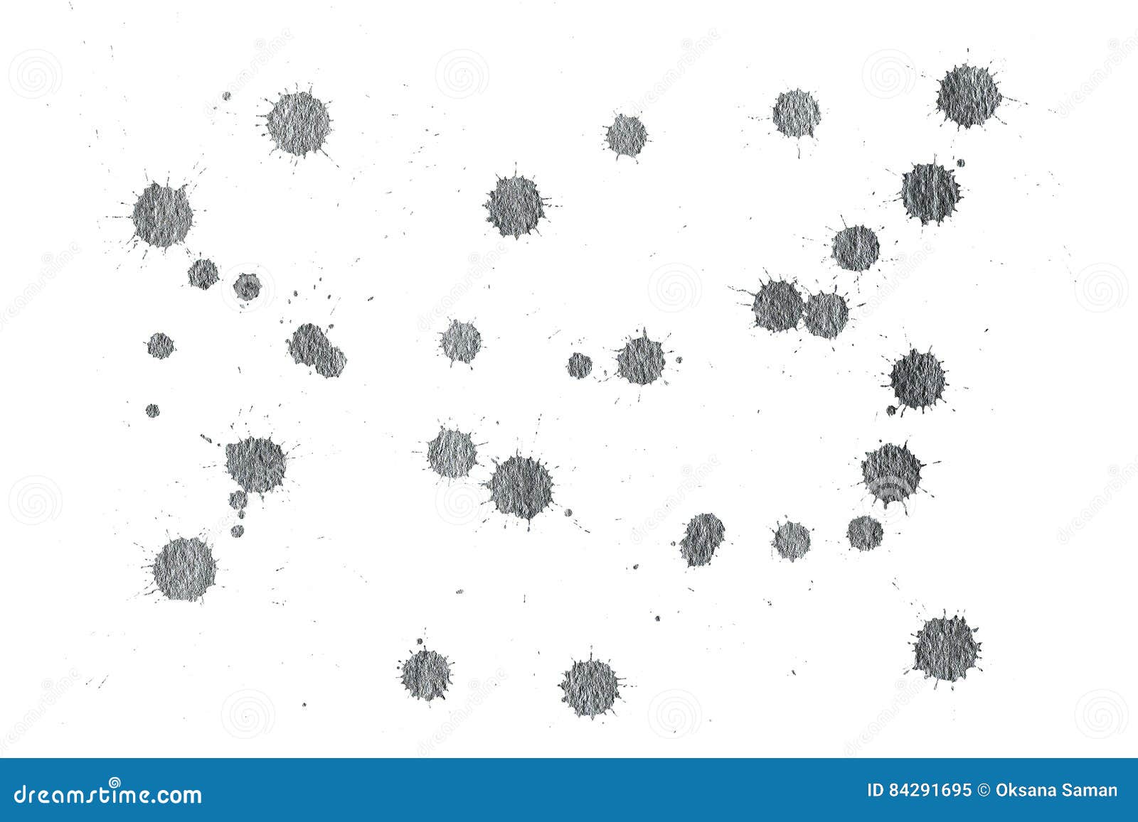 Silver Blobs, Isolated on White Background. Stock Illustration ...