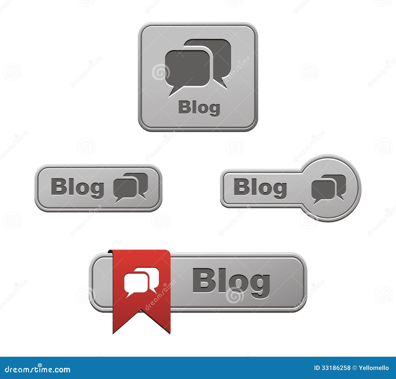 Silver blog buttons stock illustration. Illustration of news - 33186258