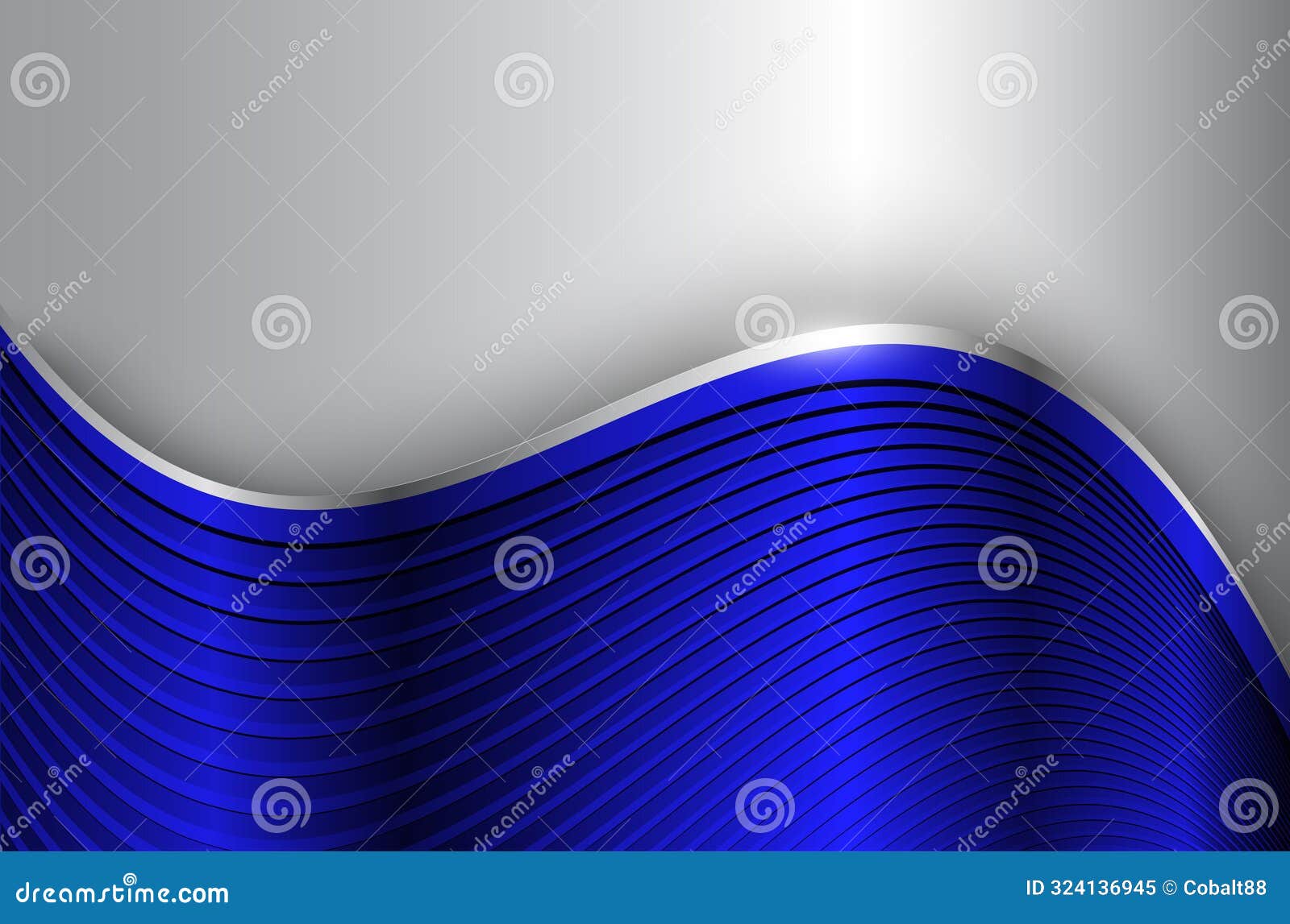 Silver Blue Abstract Background with Wavy Pattern, 3d Illustration ...