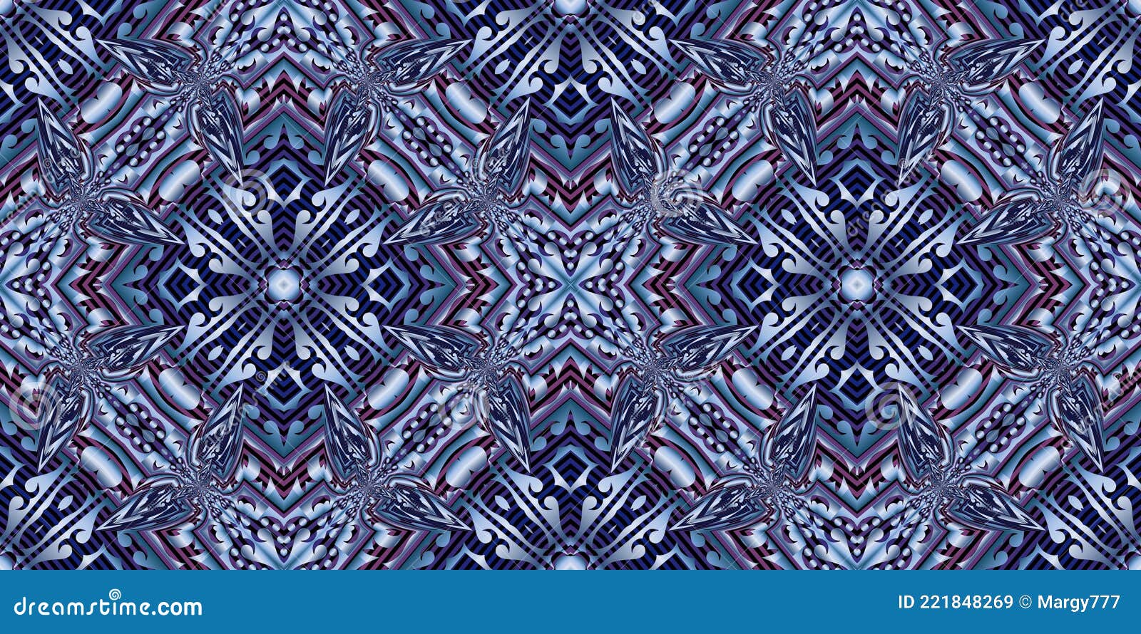 Silver and Blue Abstract Symmetric Background Stock Illustration ...