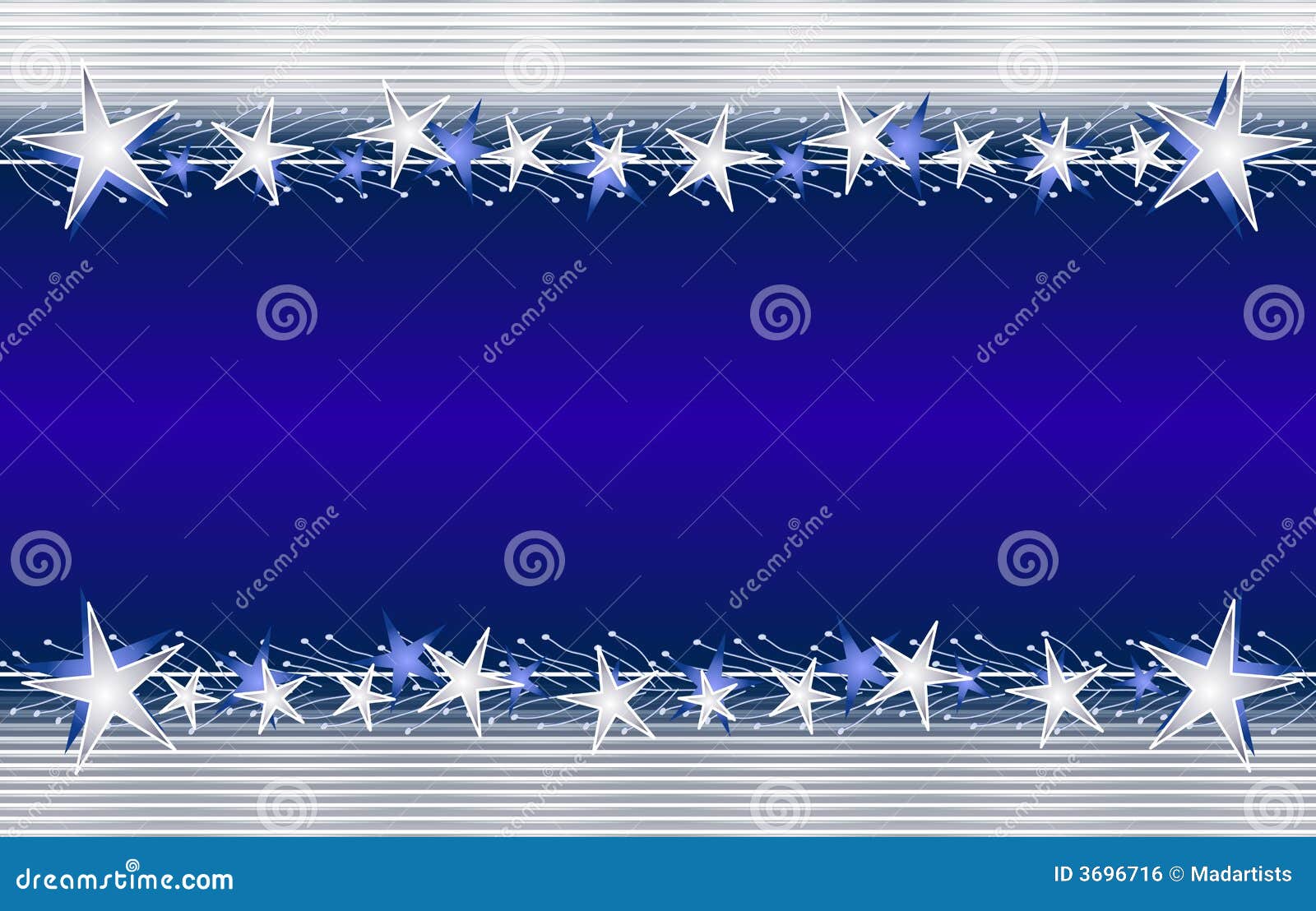 Silver Blue Christmas Star Border Stock Illustration - Illustration of ...