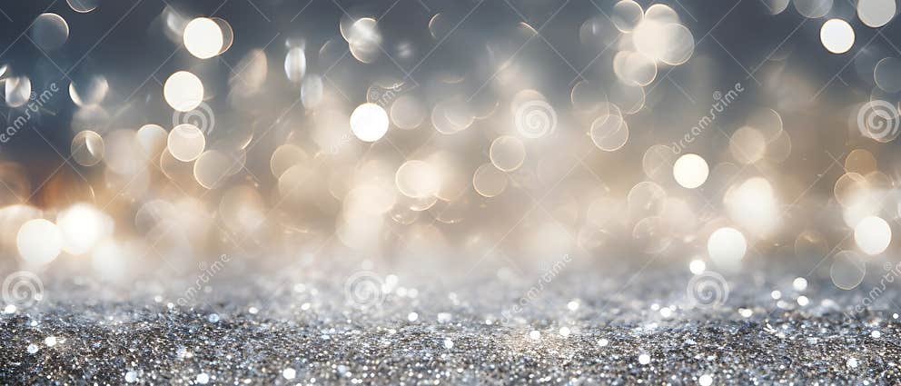 Silver Blurred Glitter and Bokeh Background.Sparkling or Shimmering ...