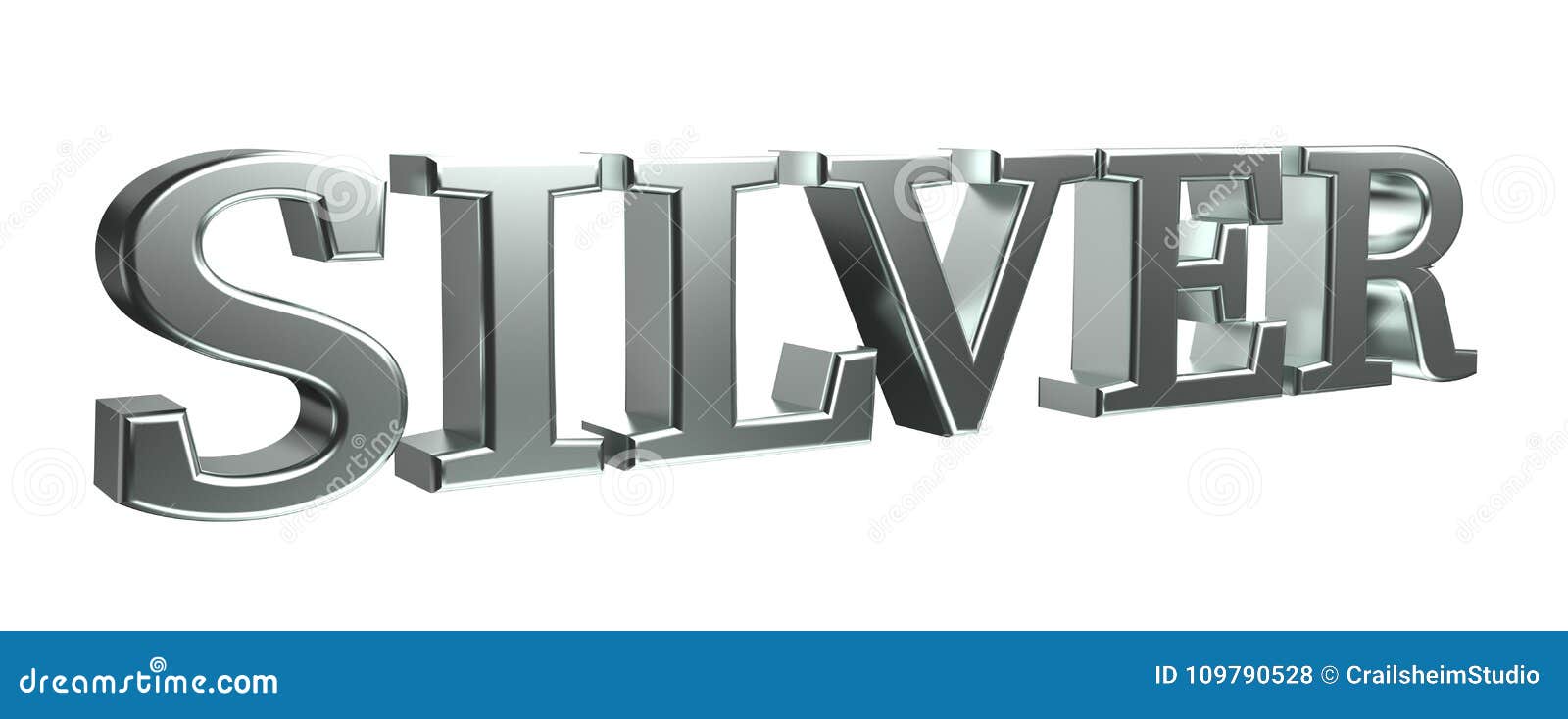 Silver Bold Letters 3d Rendering Isolated Stock Illustration ...