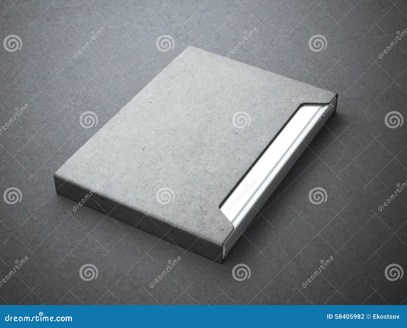 Silver Book with Gray Paper Cover Box Stock Photo - Image of media ...
