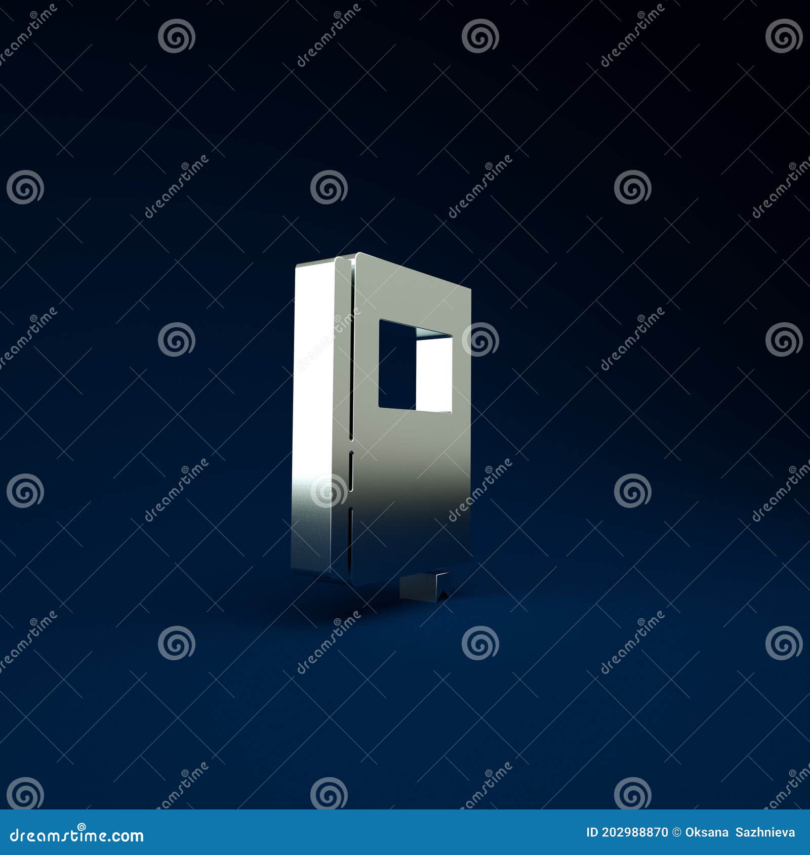Silver Book Icon Isolated on Blue Background. Minimalism Concept Stock ...