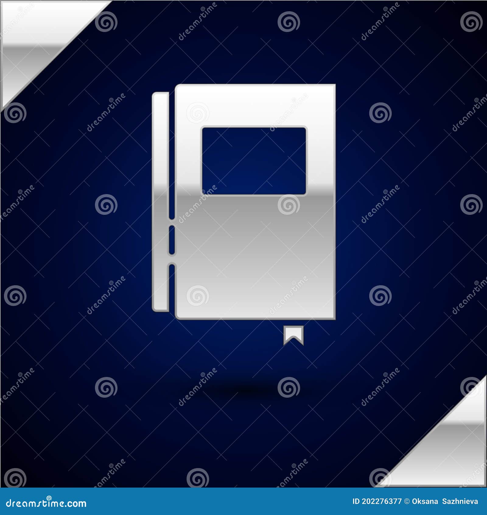 Silver Book Icon Isolated on Dark Blue Background. Vector Stock Vector ...