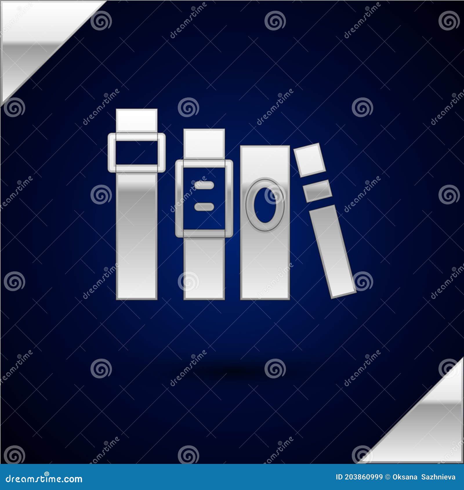 Silver Book Icon Isolated on Dark Blue Background. Vector Stock Vector ...