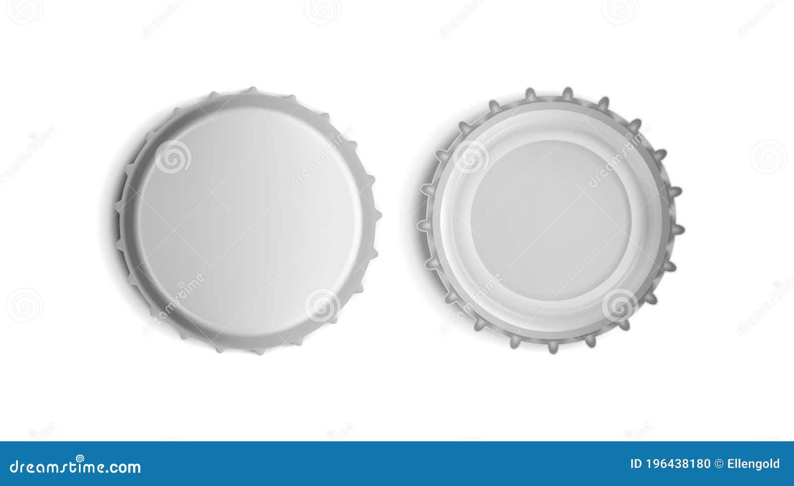Silver Bottle Cap Top and Bottom View Stock Vector - Illustration of ...