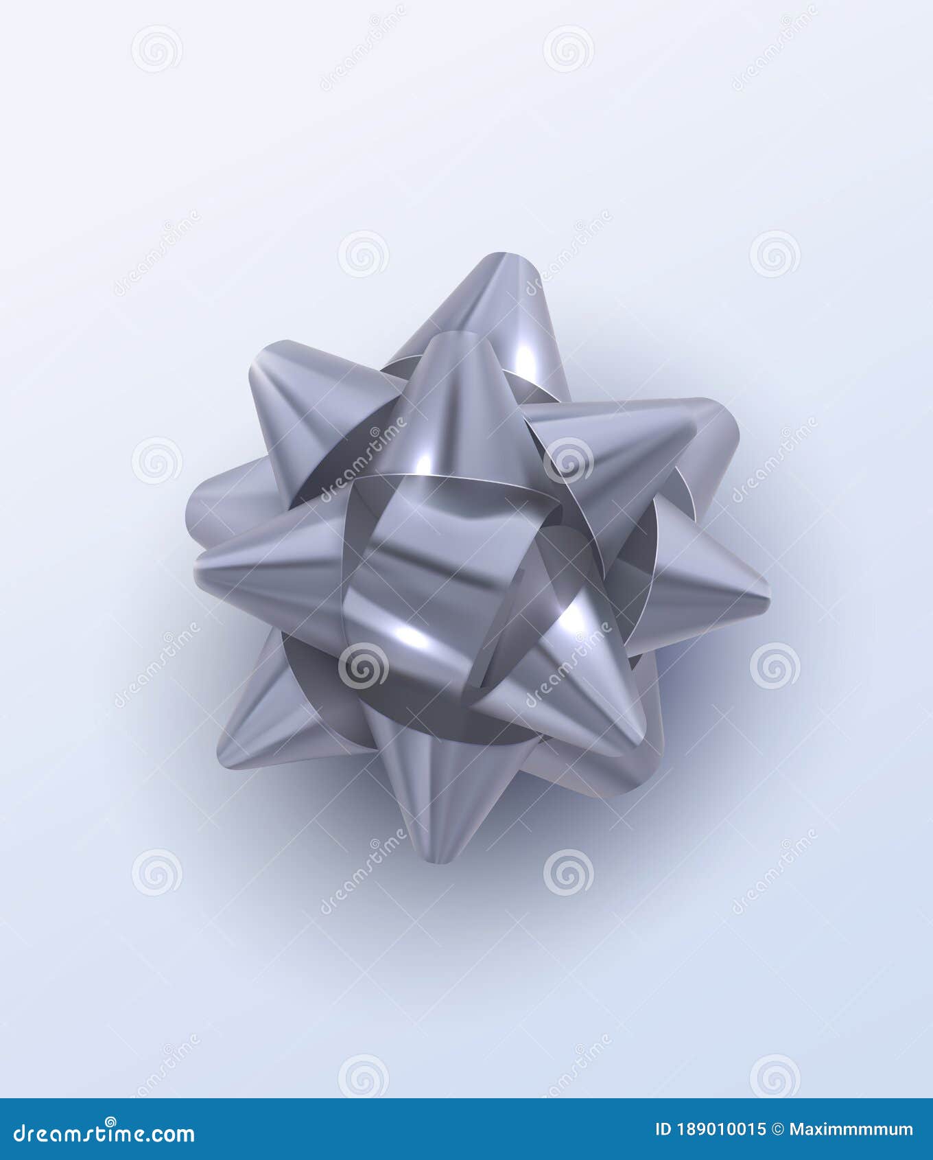 Silver Bow. Realistic Vector Illustration Stock Vector - Illustration ...