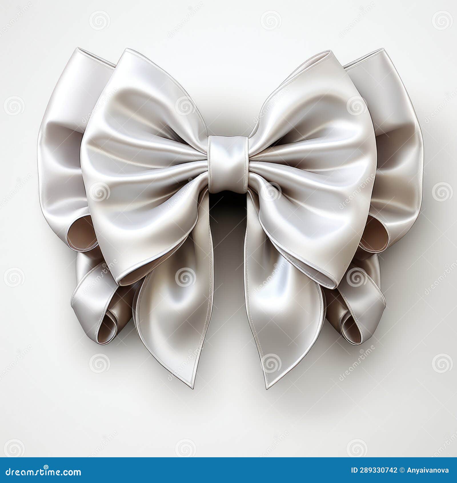 A Silver Bow on a White Background. Stock Illustration - Illustration ...