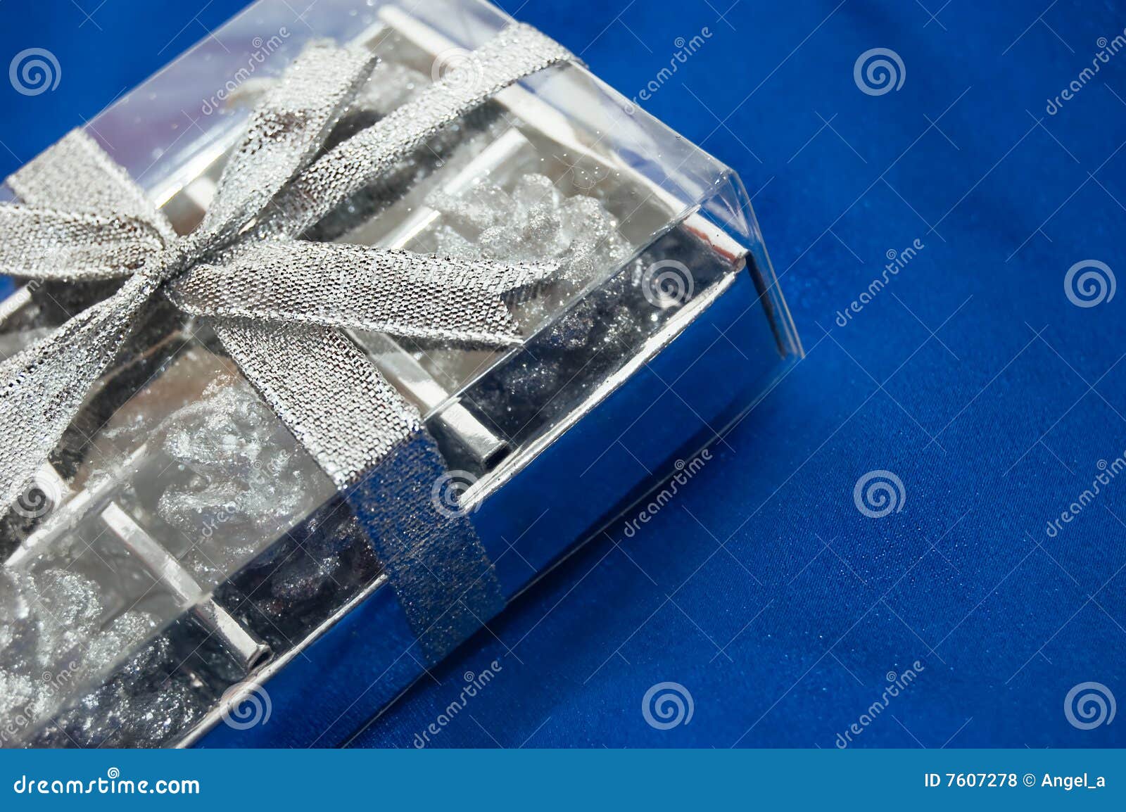 Silver box stock photo. Image of gift, blue, celebration - 7607278