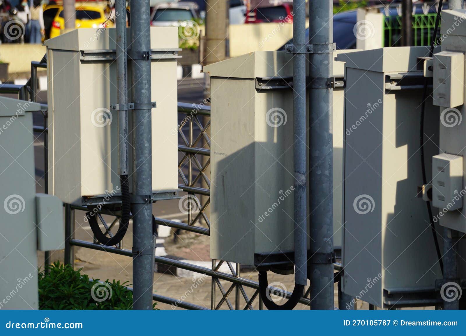 The Silver Box for the Cable Line Stock Image - Image of ladder ...