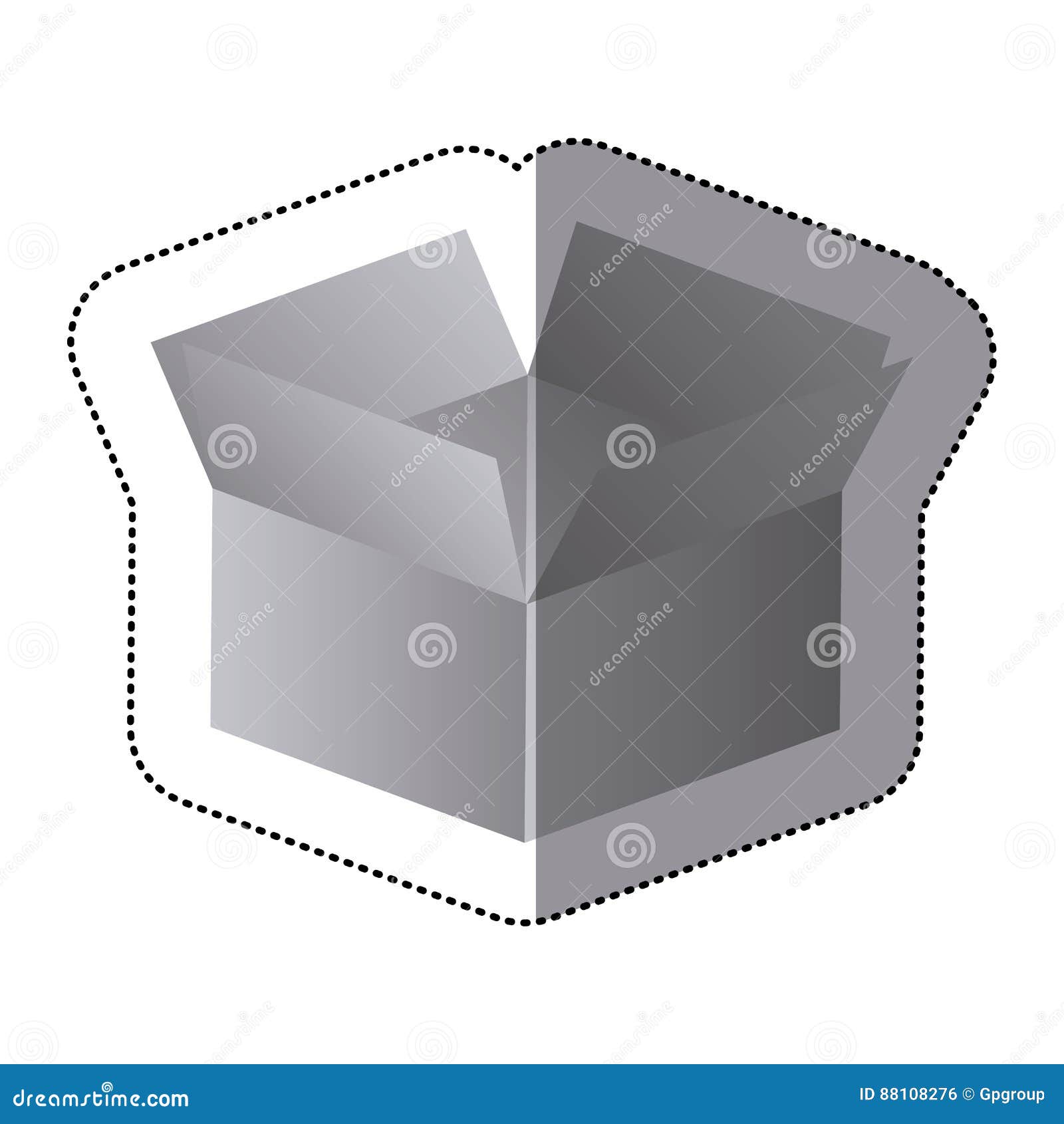 Silver box opened icon stock illustration. Illustration of element ...