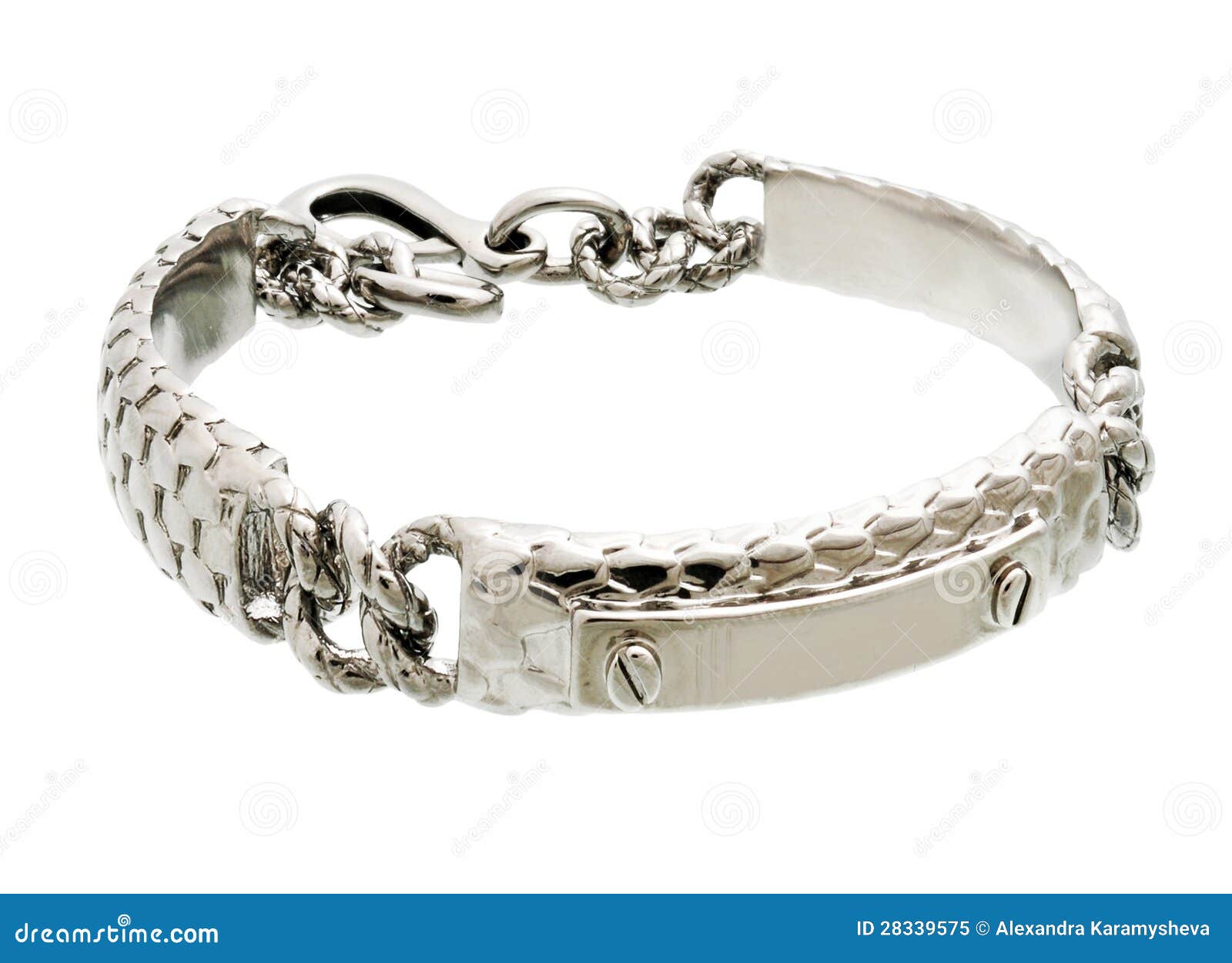 Silver braselet stock image. Image of collection, decoration - 28339575