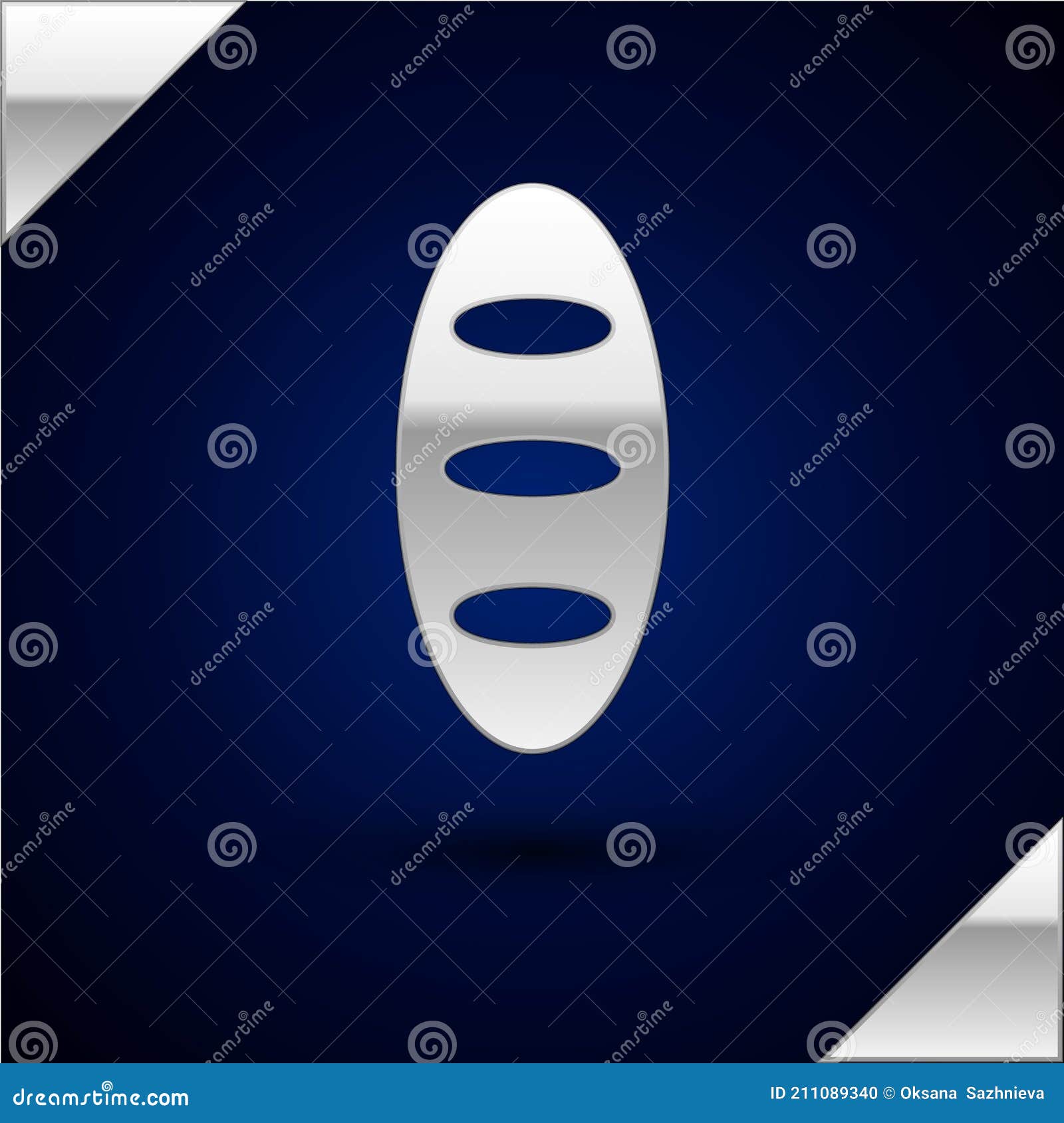 Silver Bread Loaf Icon Isolated on Dark Blue Background. Vector Stock ...