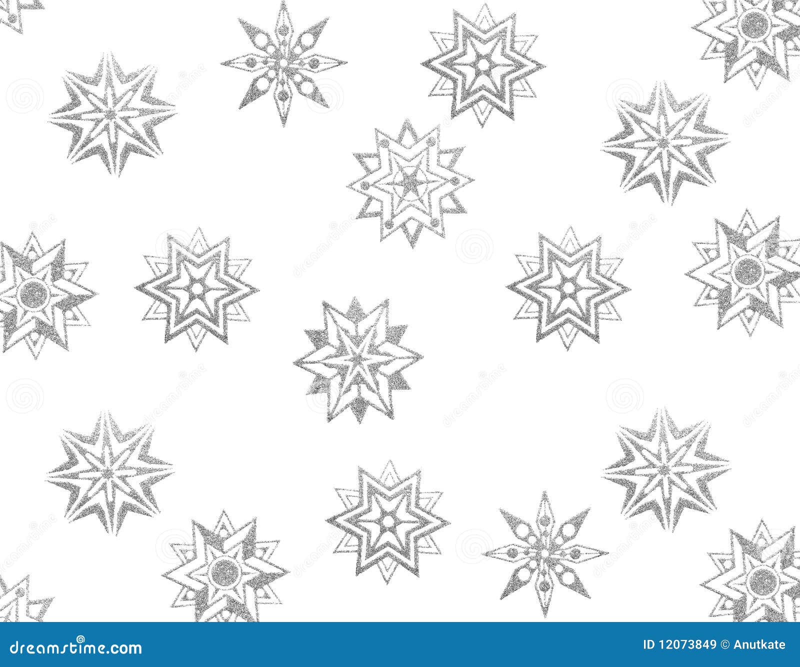 Silver brocade snow stars stock illustration. Illustration of isolated ...